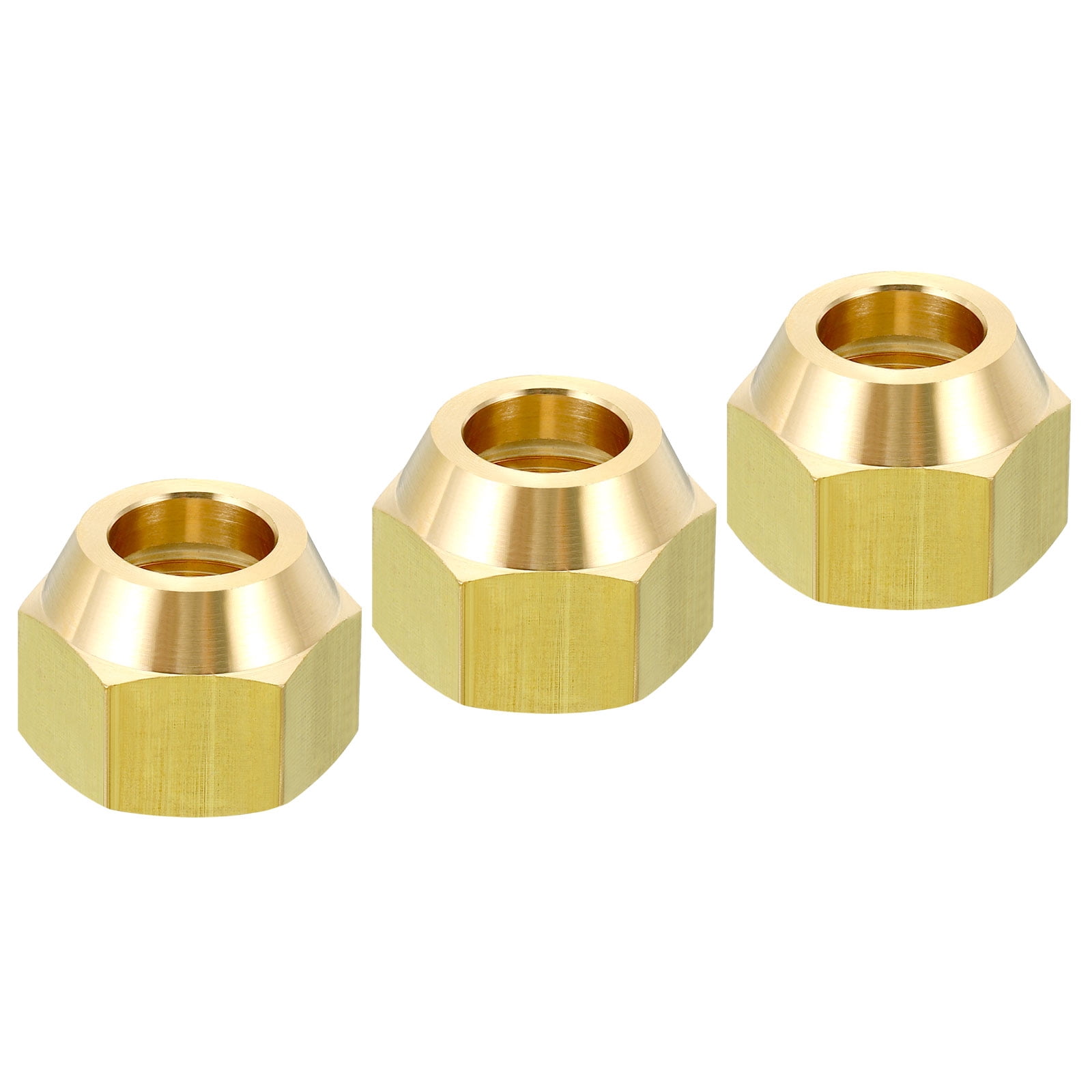 Uxcell 1/2 SAE Thread Brass Flare Cap 45 Degree Flared Tube Fitting Nut ...