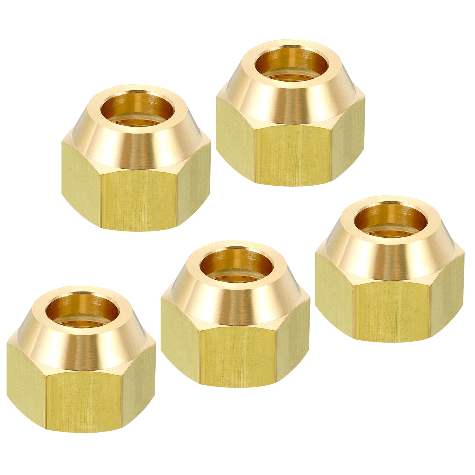 Uxcell 1/2 SAE Thread Brass Flare Cap 45 Degree Flared Tube Fitting Nut ...