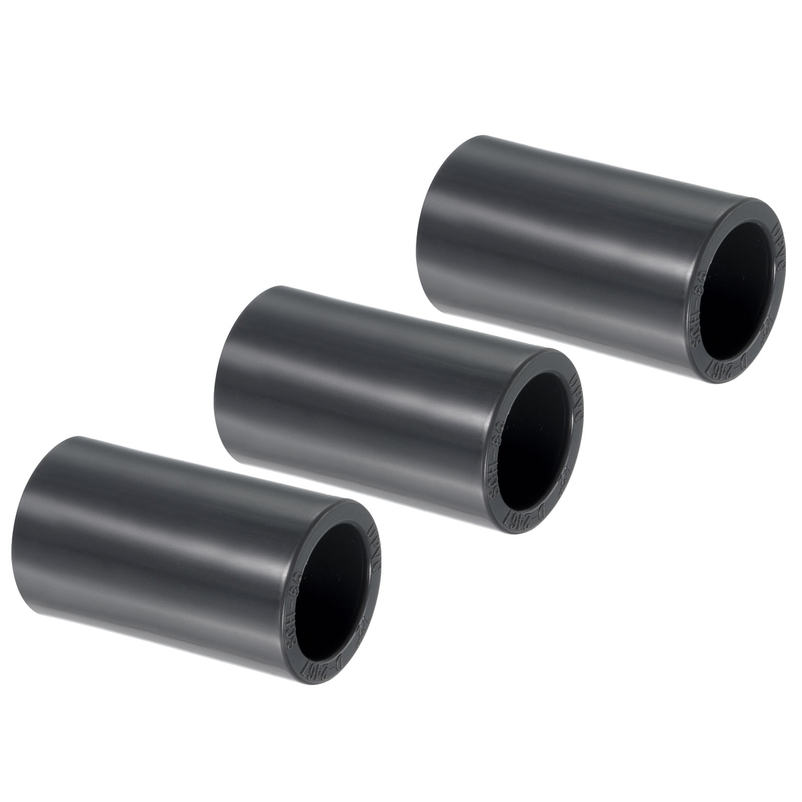 Uxcell SCH80 Pipe Fitting Straight Socket Coupling Connector, Grey 1/2 ...