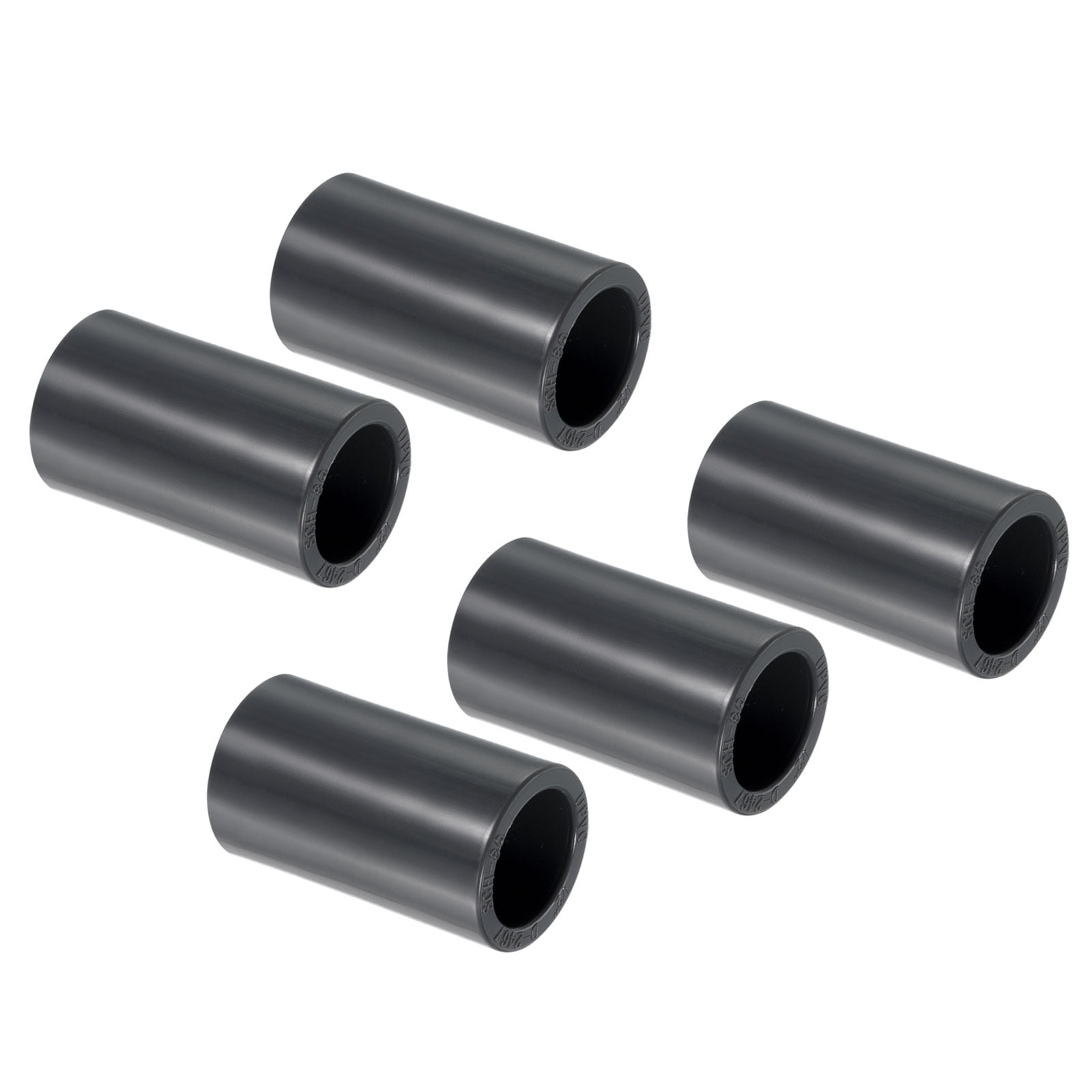 Uxcell SCH80 Pipe Fitting Straight Socket Coupling Connector, Grey 1/2 ...