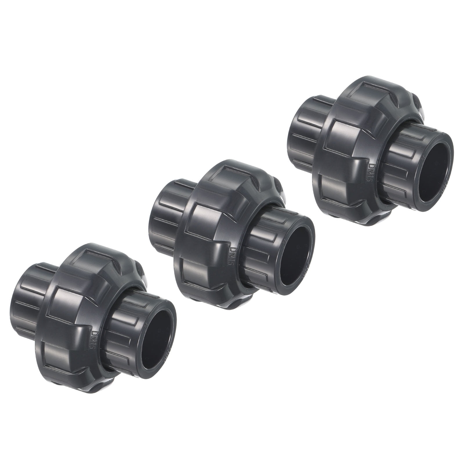 Uxcell 1/2" SCH80 UPVC Union Pipe Fitting Straight Socket Joint ...