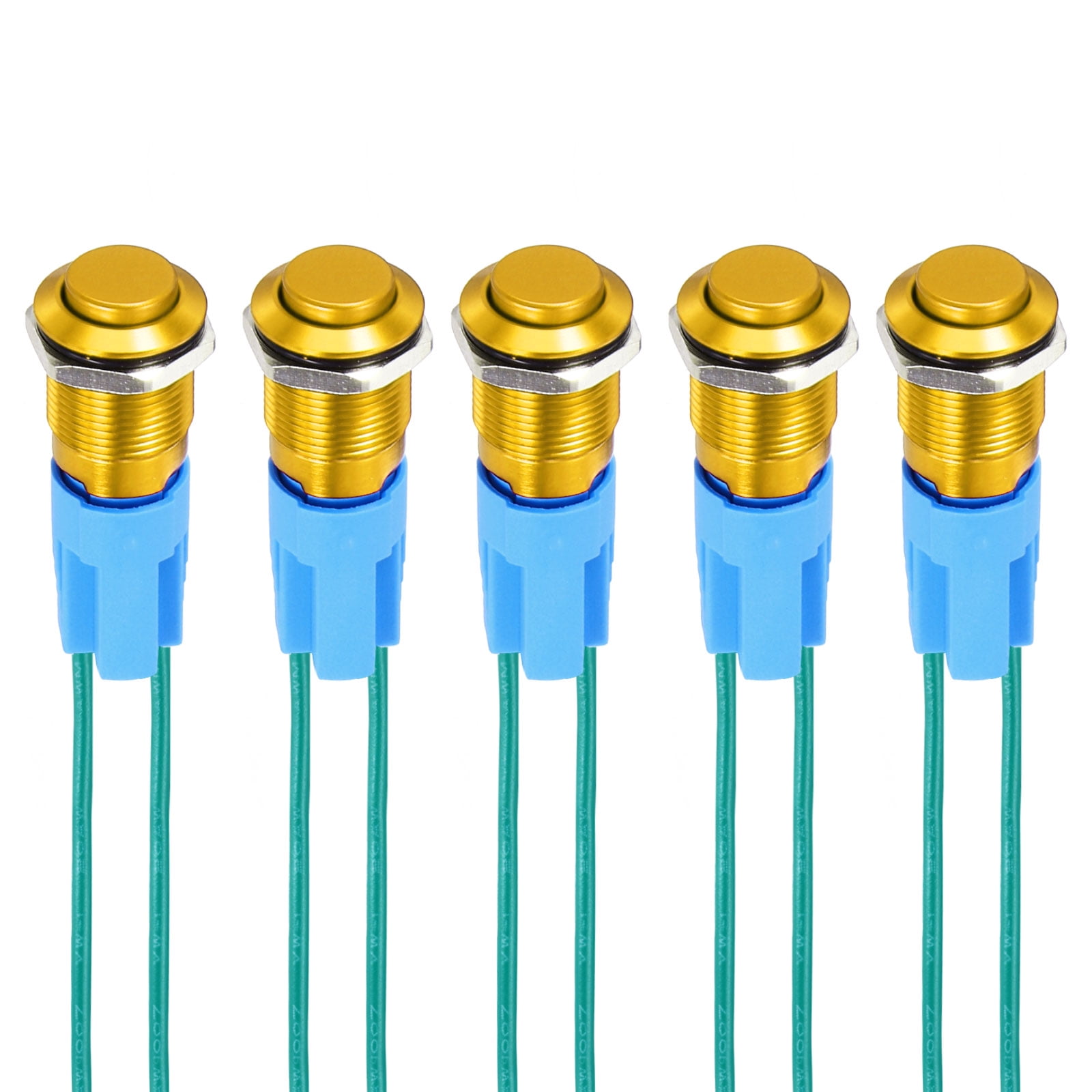 Uxcell 1/2" Stainless Steel Latching Push Button Switch Domed Head 3A ...