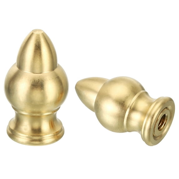 Uxcell 1.2" Tall Brass Lamp Finials Cap Knob 2 Set Lamp Screw Holder ...