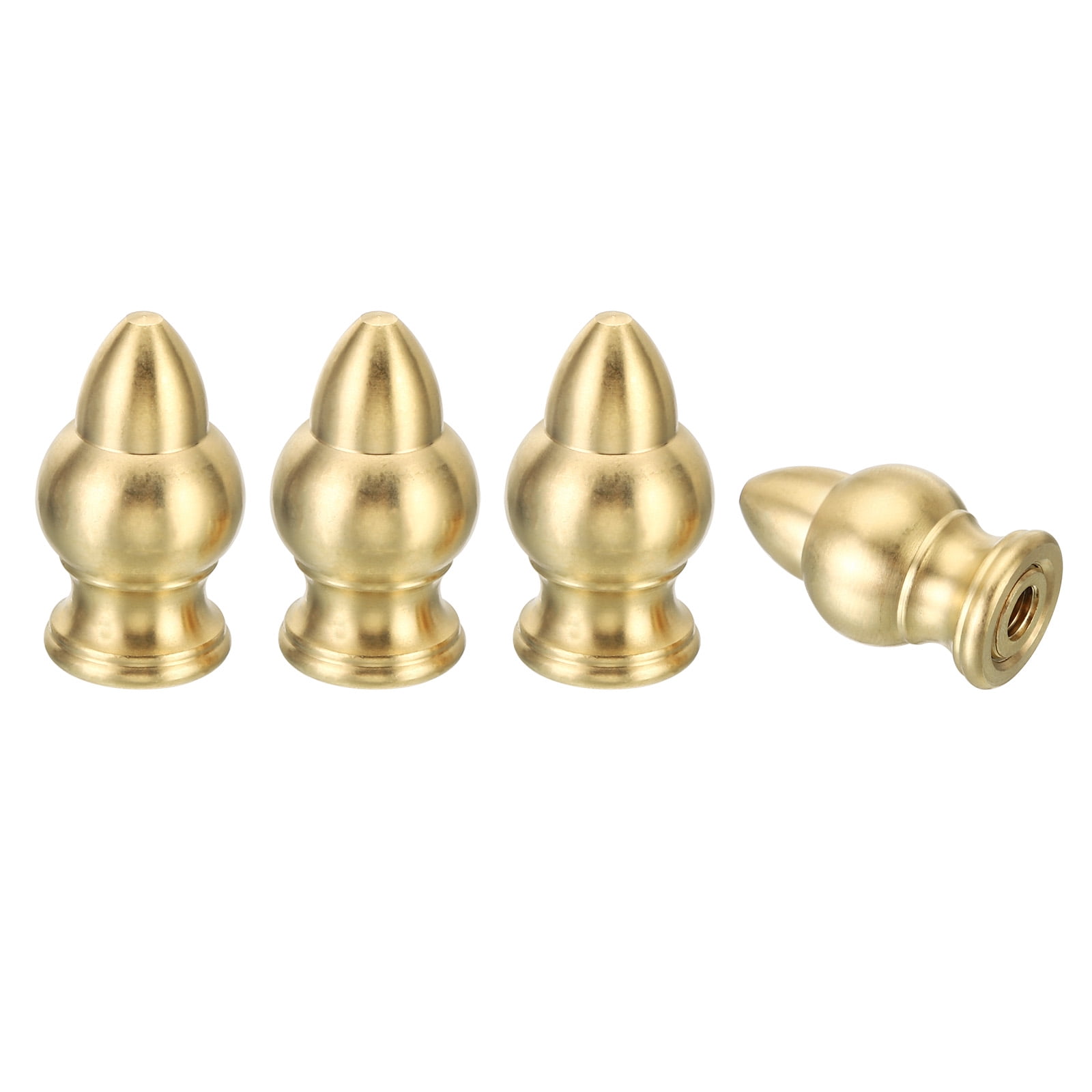Uxcell 1.2" Tall Brass Lamp Finials Cap Knob 4 Set Lamp Screw Holder ...