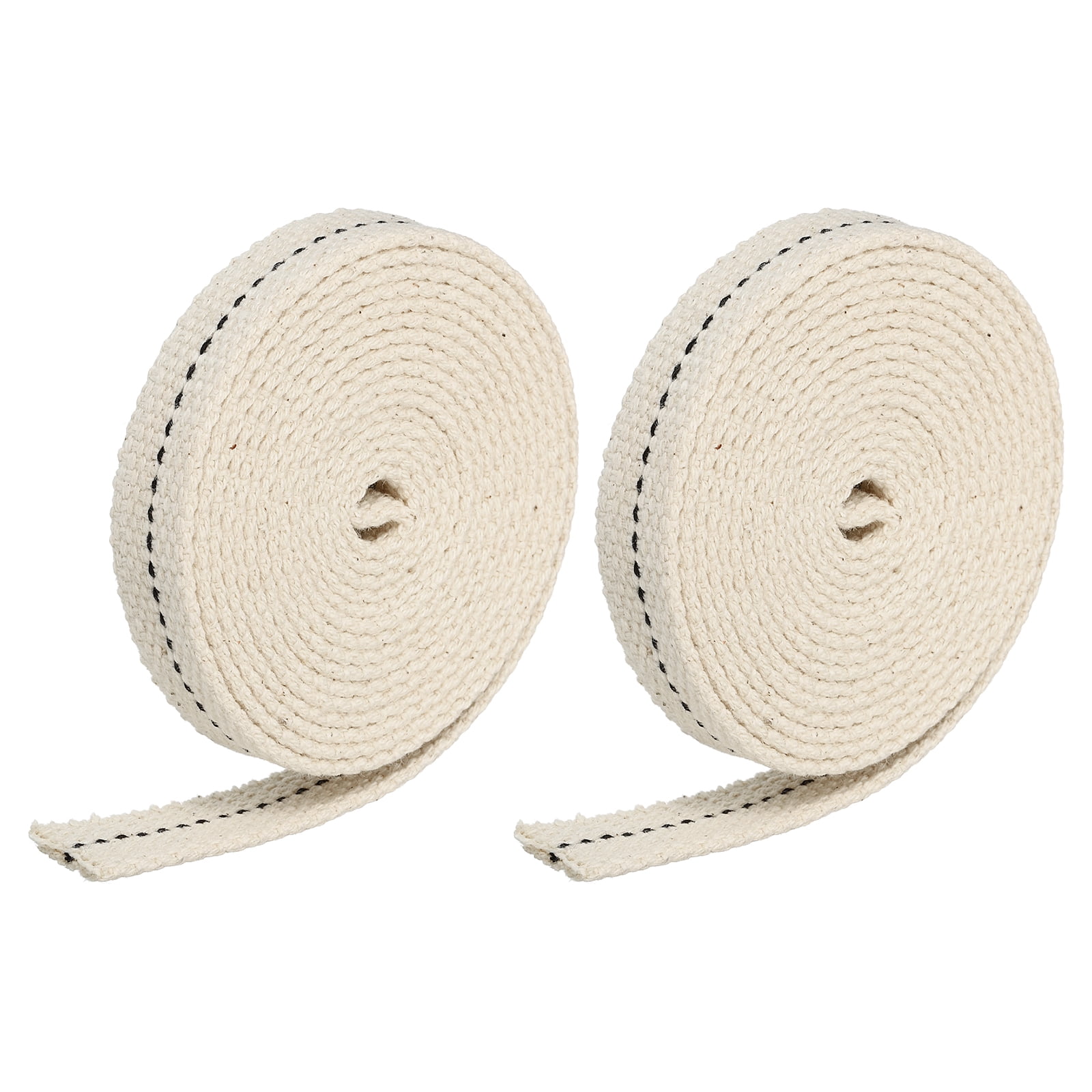Uxcell 1/2 inch Flat Wide 2 Meter/6.5Ft Long Cotton Oil Lamp Wick with ...