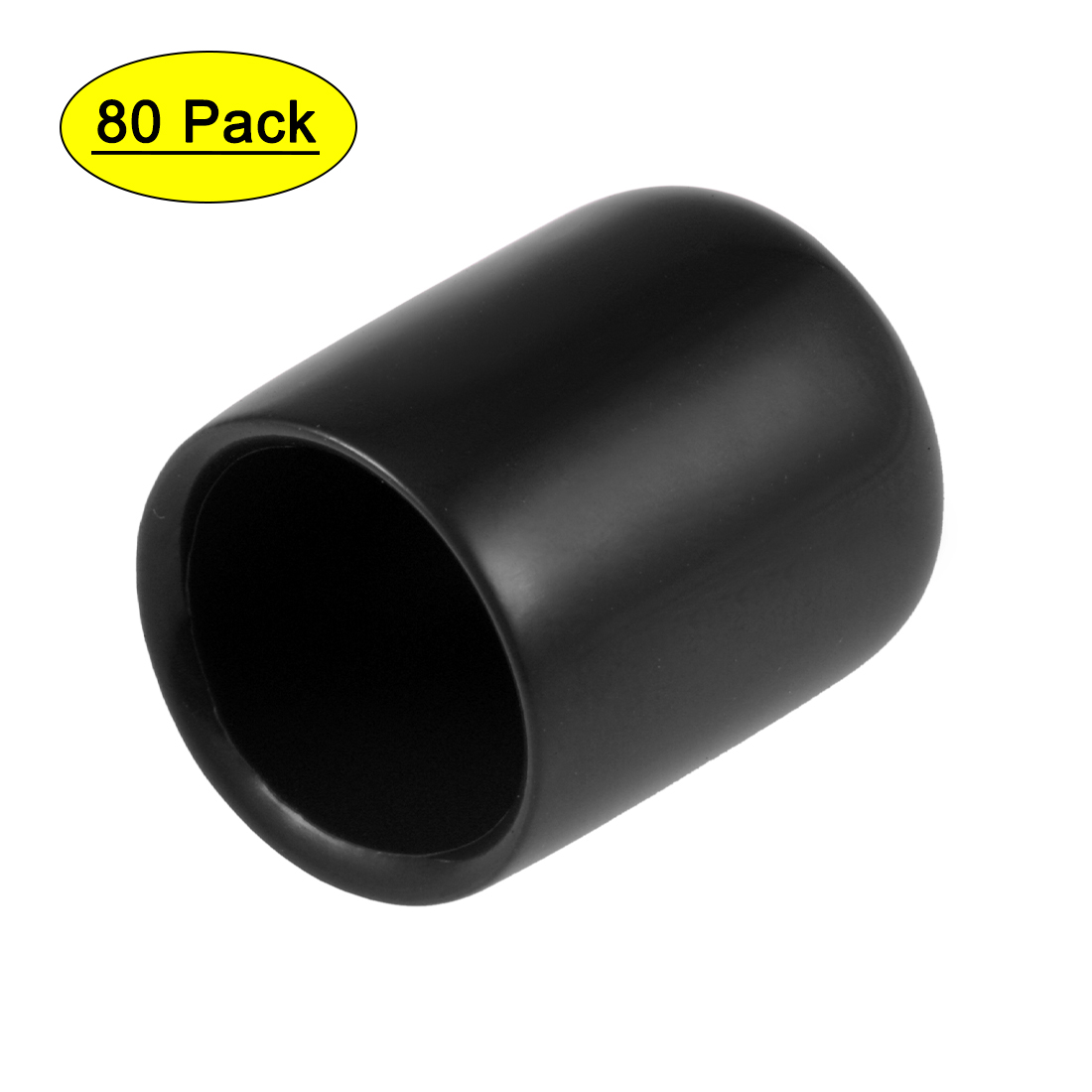 Uxcell 1/2-inch ID Black Screw Thread Protectors Vinyl End Caps 80 Pack ...