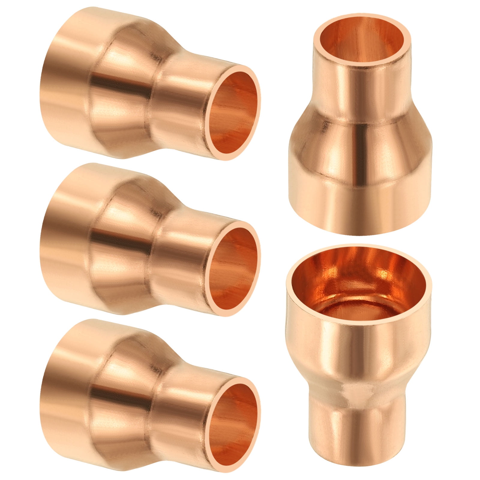 Uxcell 1/2" to 1/4" Nominal Size Copper Reducer Reducing Coupling ...
