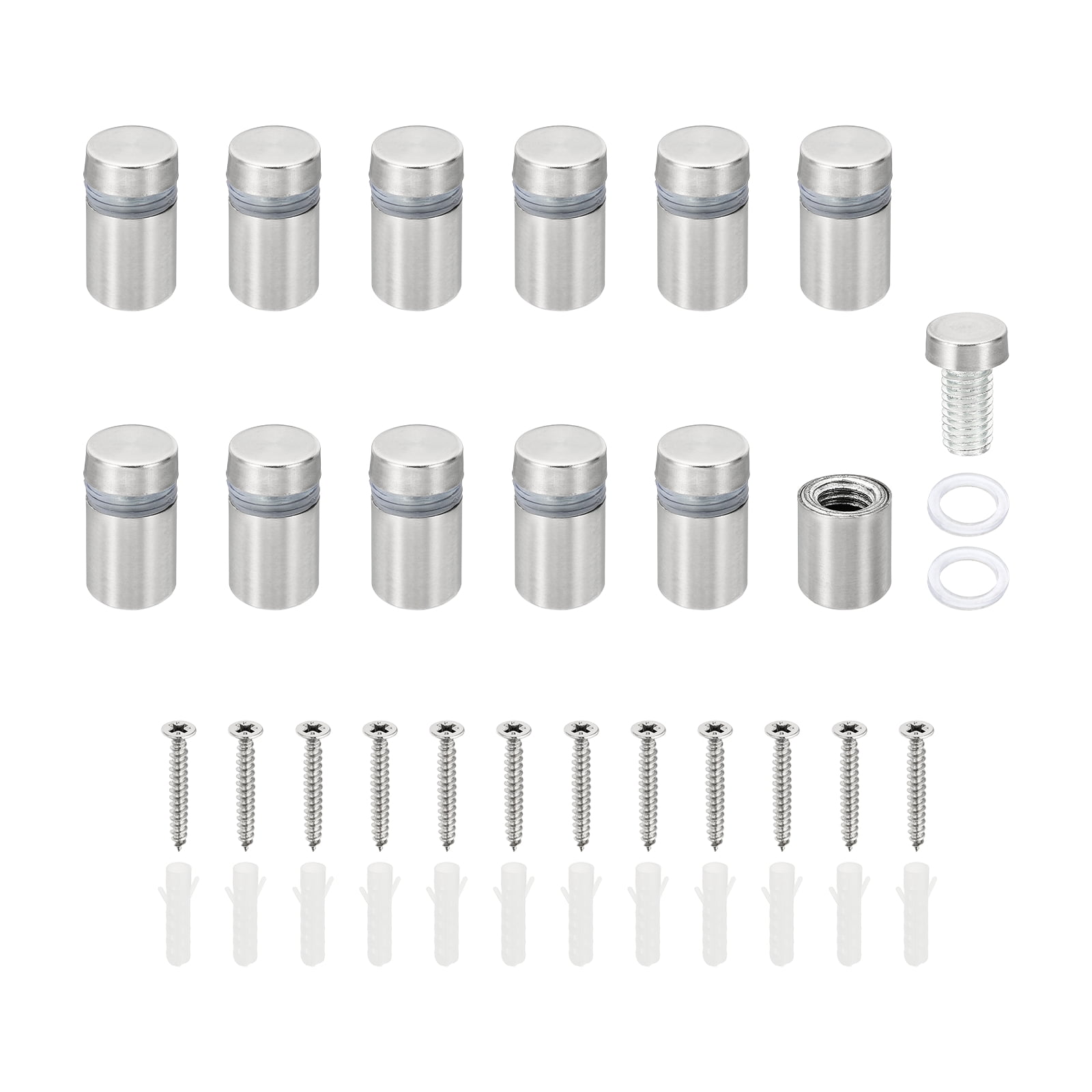 Uxcell 1/2 x 0.8 Inch Sign Standoff Screws, 12 Set Stainless Steel Wall ...