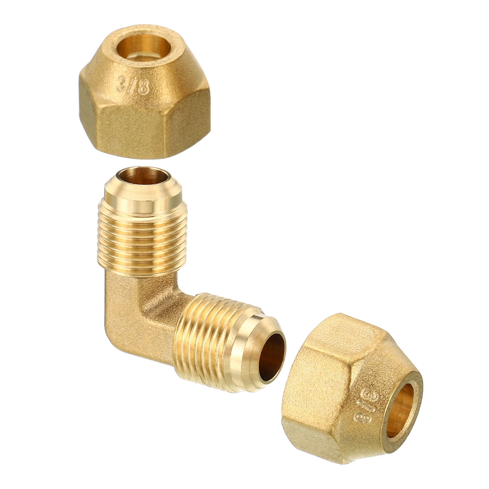 Uxcell 1/2" x 1/2" Brass Pipe Fitting Flare 90 Degree Elbow Tube ...