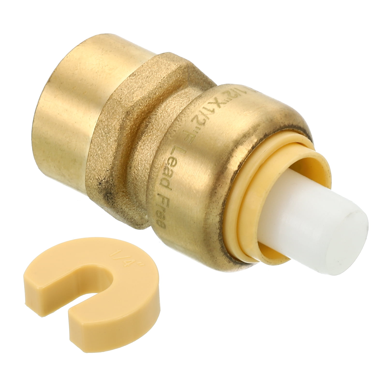 Uxcell 1/2 x 1/2 Inch Brass Female Adapter, Push-to-Connect Plumbing ...