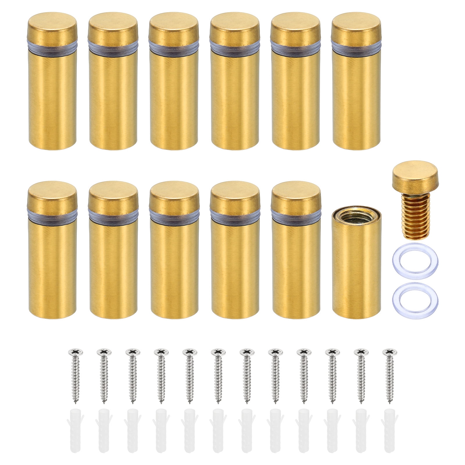 Uxcell 1/2 x 1.2 Inch Sign Standoff Screws, 12 Set Stainless Steel Wall ...