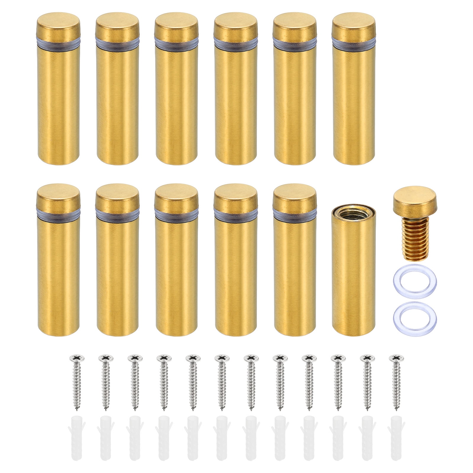 Uxcell 1/2 x 1.6 Inch Sign Standoff Screws, 12 Set Stainless Steel Wall ...