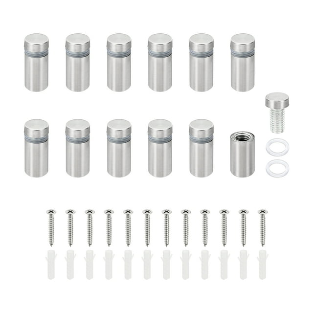 Uxcell 1/2 x 1 Inch Sign Standoff Screws, 12 Set Stainless Steel Wall ...
