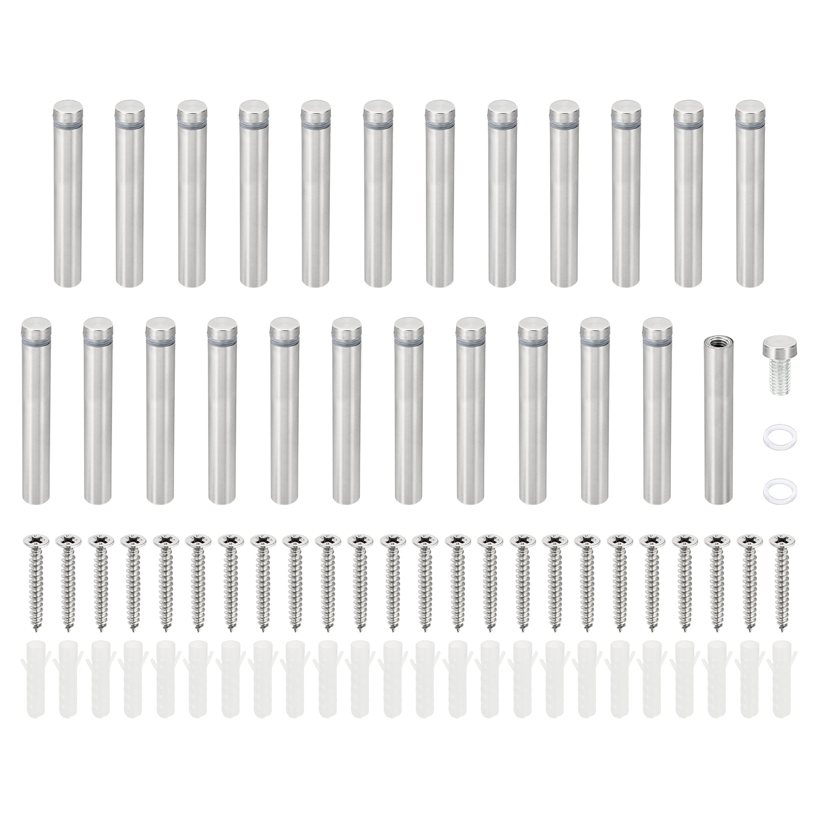 Uxcell 1/2 x 3.2 Inch Sign Standoff Screws, 24 Set Stainless Steel Wall ...