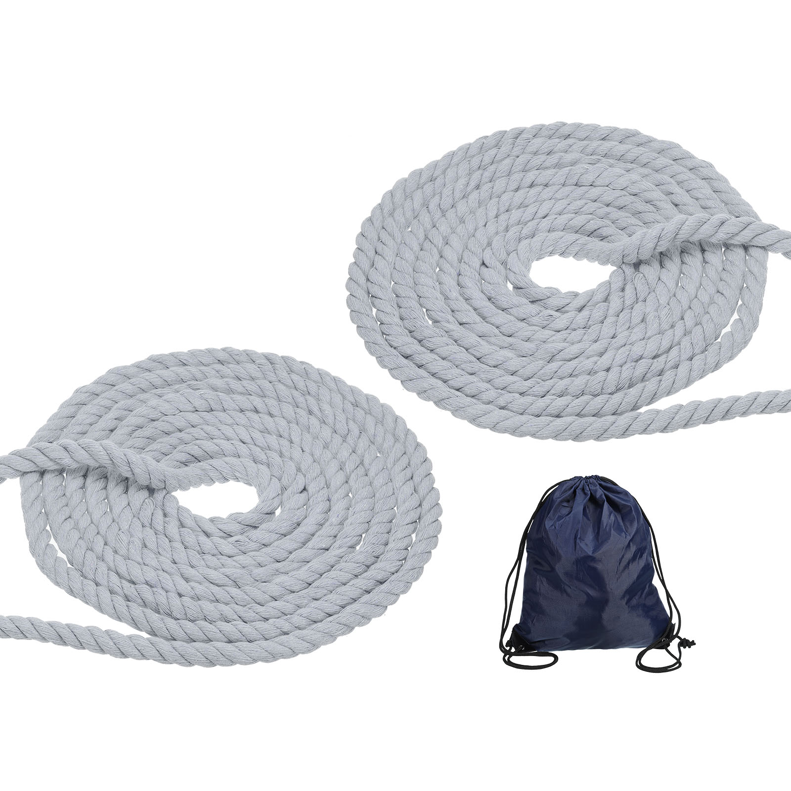 Uxcell 1/2"x16' Natural Twisted Cotton Rope 3 Strand Soft Craft Rope ...