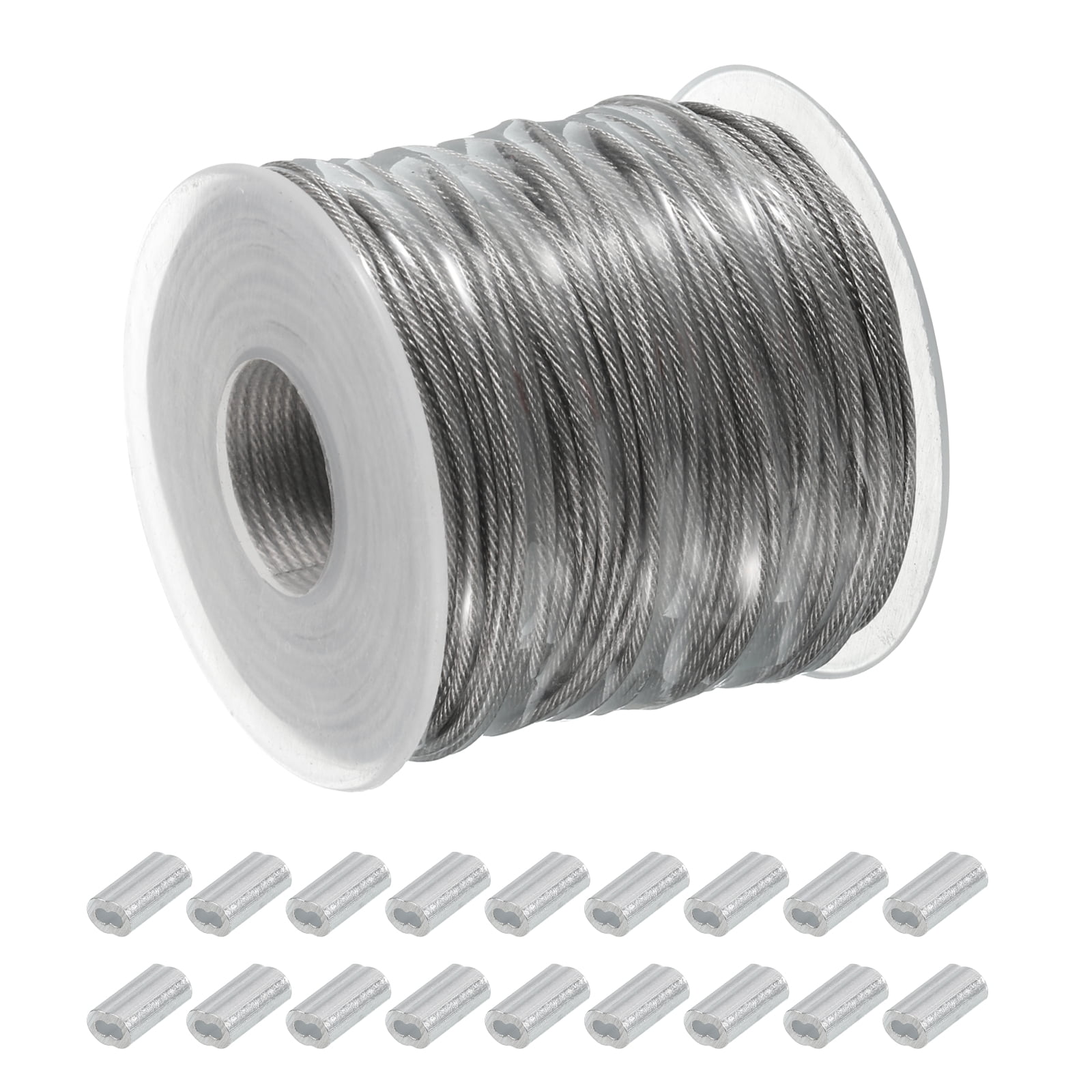 Uxcell 1/20" OD 164 Ft 304 Stainless Steel Cable Wire Rope with ...