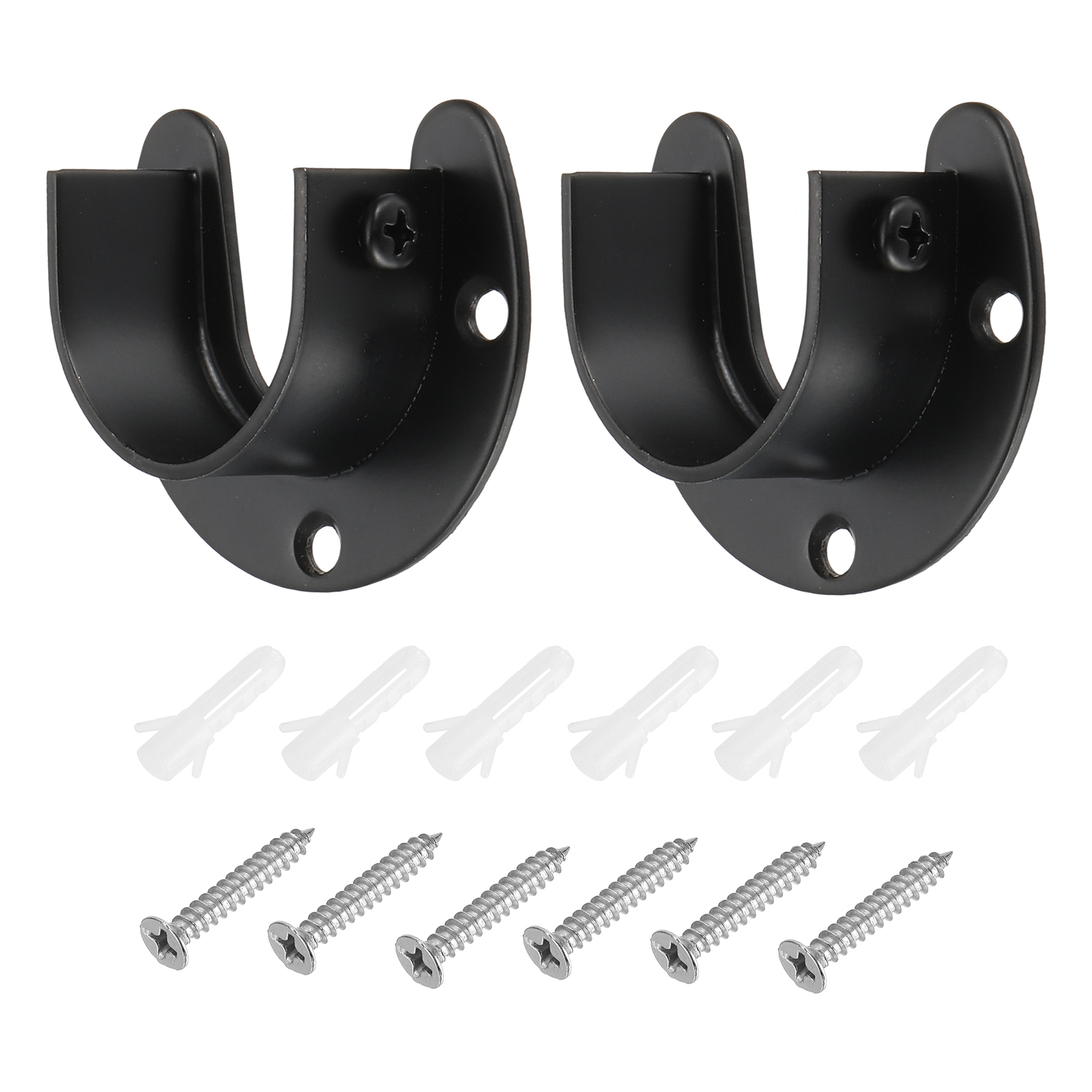 Uxcell 1.26"Dia Closet Rod Bracket,U Shape Stainless Steel Closet Pole ...