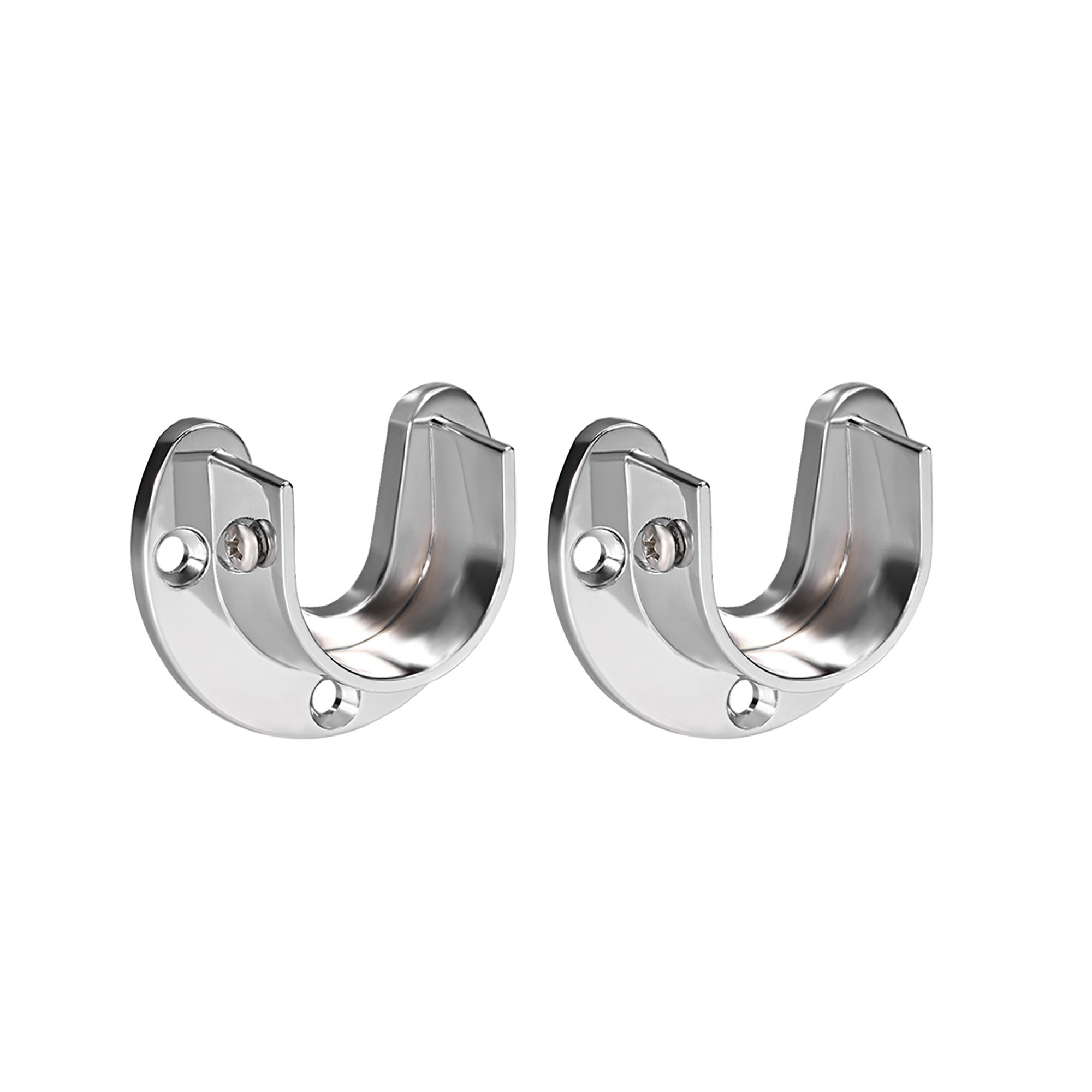 Uxcell 1.26'' Dia(U-Shaped) Closet Pole Sockets Bracket Rod Pole End ...