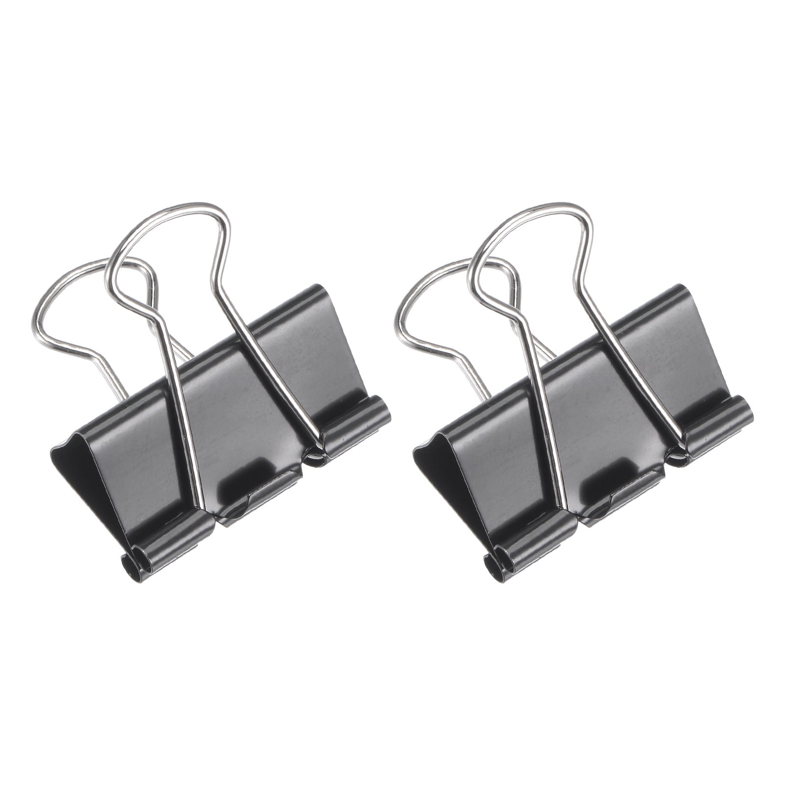 Uxcell 1.26 Inch Width Fold Back Metal Clamps Paper Binder Clips Black ...