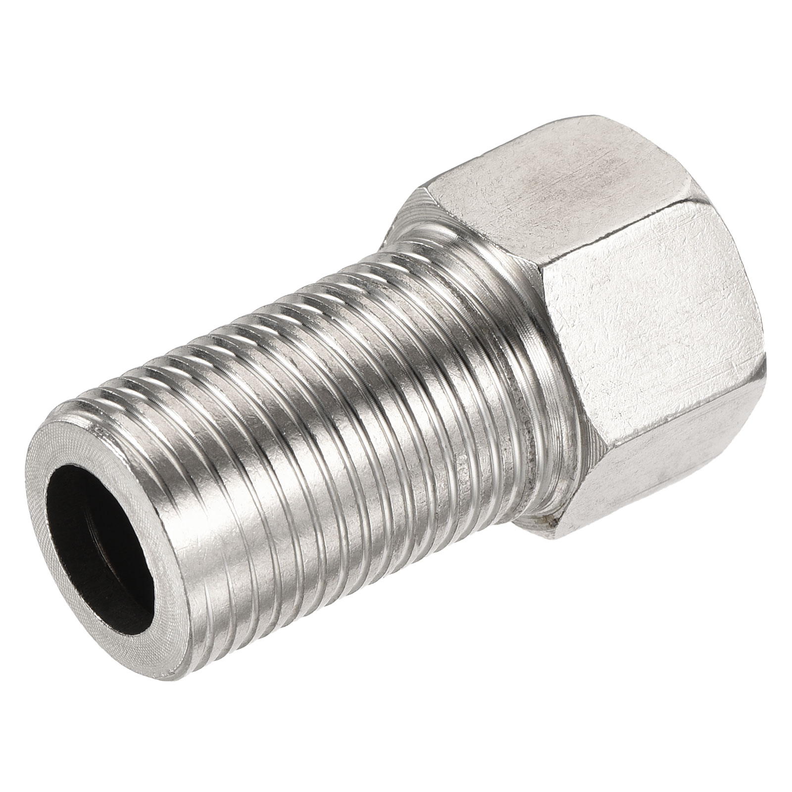 Uxcell 1/2BSPT Female to Male Thread 47mm Stainless Steel Hex Reducer ...