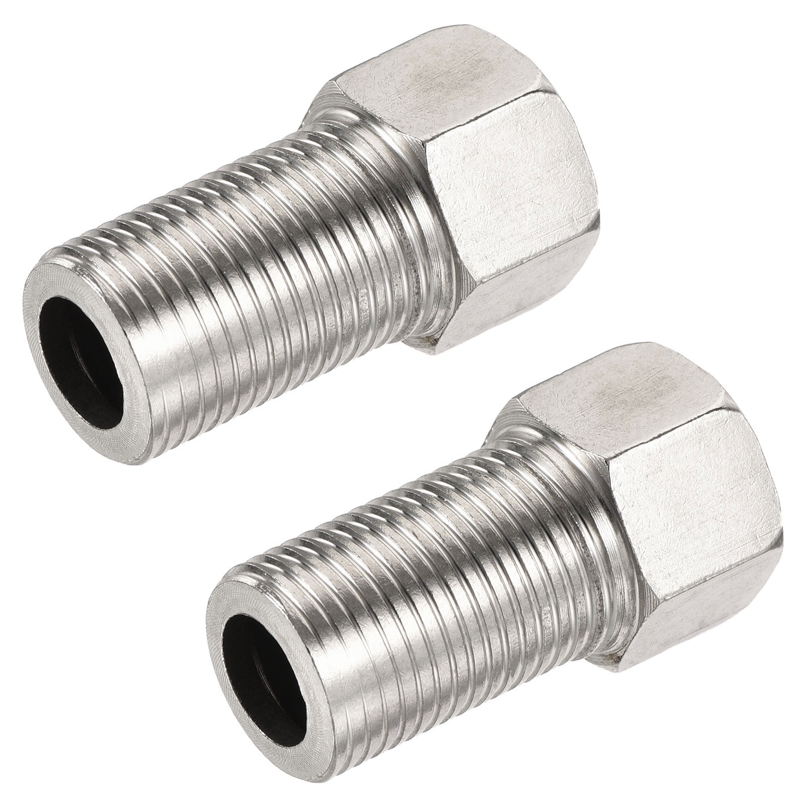 Uxcell 1/2BSPT Female to Male Thread 50mm 304 Stainless Steel Hex ...