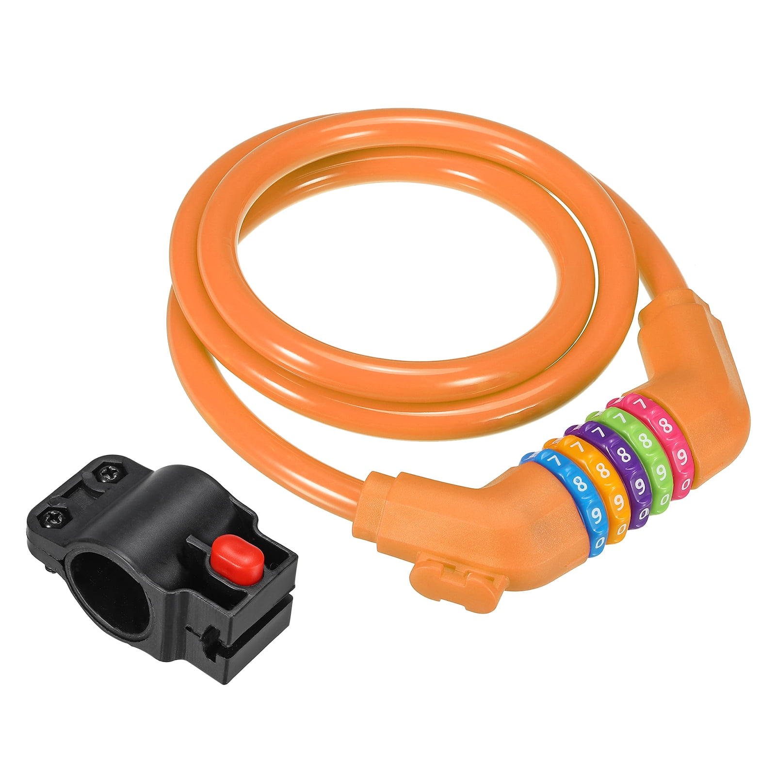 Uxcell 1.2M Bike Lock Cable, 5 Digit Resettable Combination Anti Theft ...