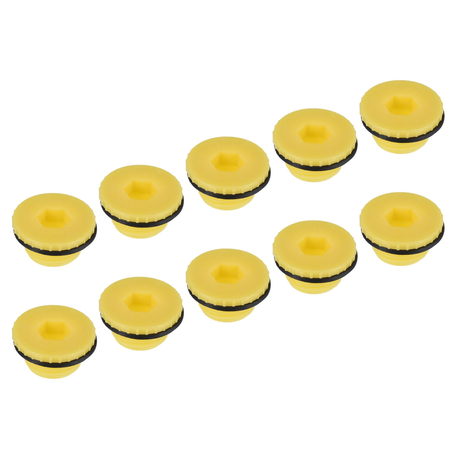 Uxcell 1/2PT Hold Plugs Plastic Male Threaded Hex Socket End Cap ...