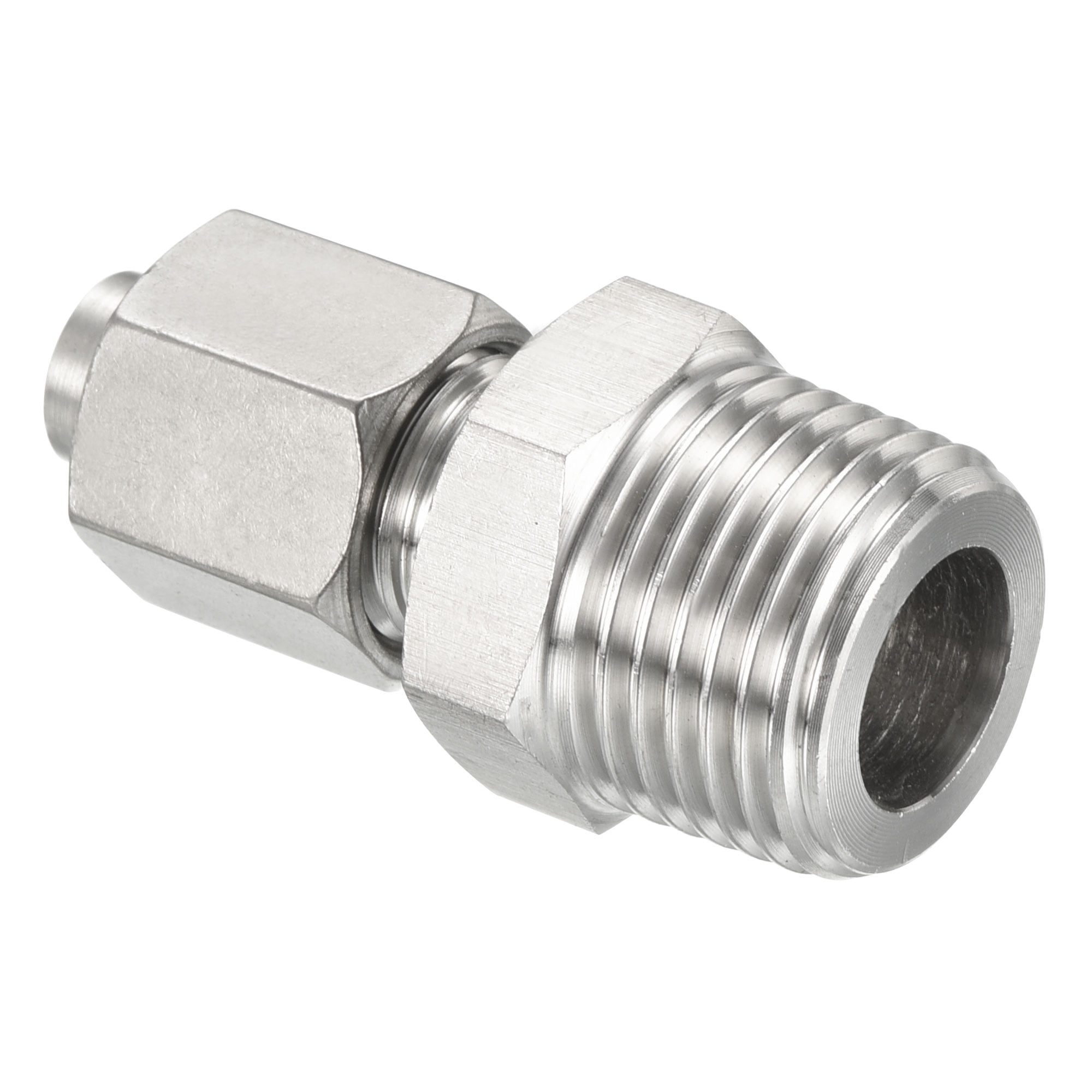 Uxcell 1/2PT Male Thread Adapter Compression Tube Fitting for 8mm OD Tube Silver - Walmart.com