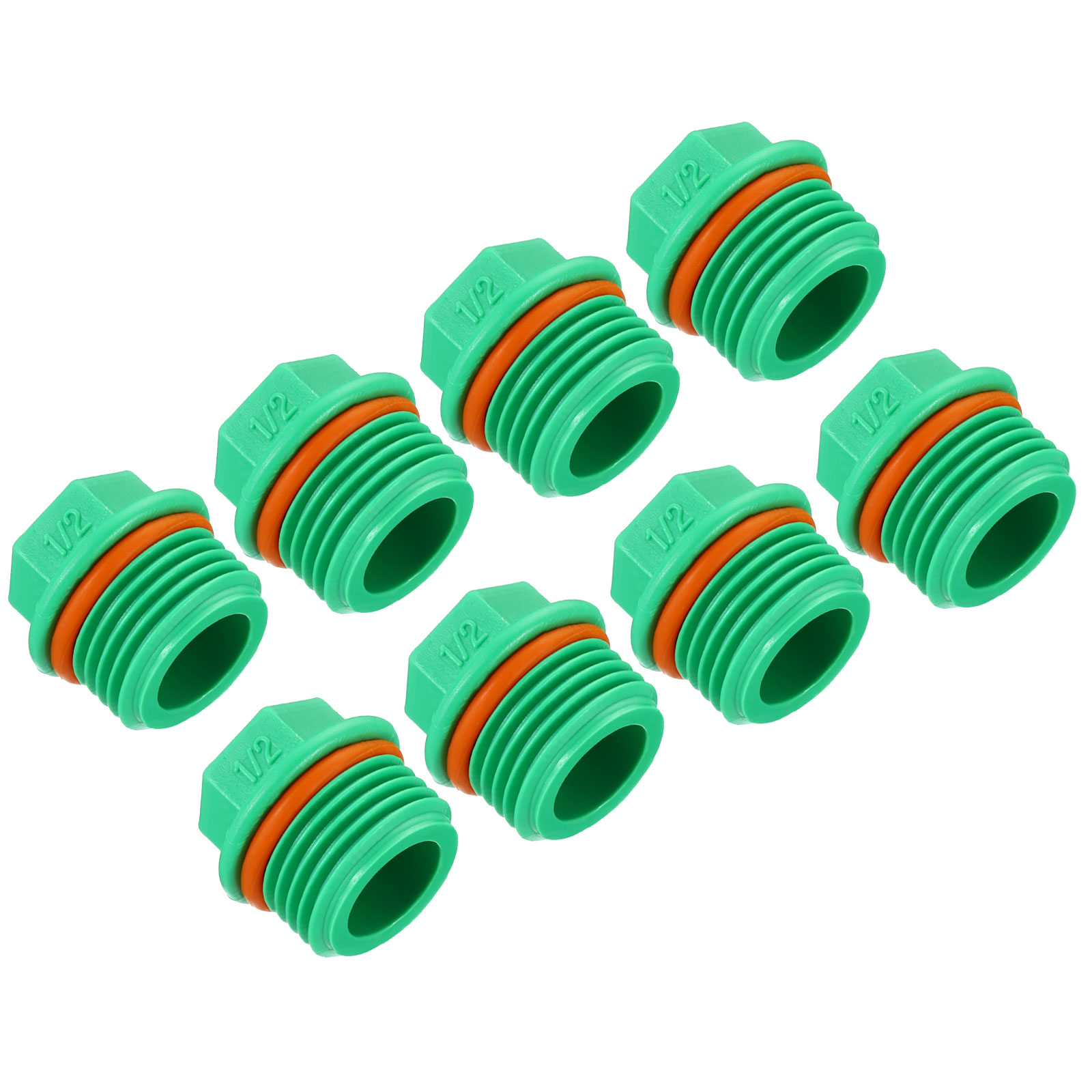 Uxcell 1/2PT PPR Pipe Fitting End Cap, 8 Pack Hex Male Water Tubing ...