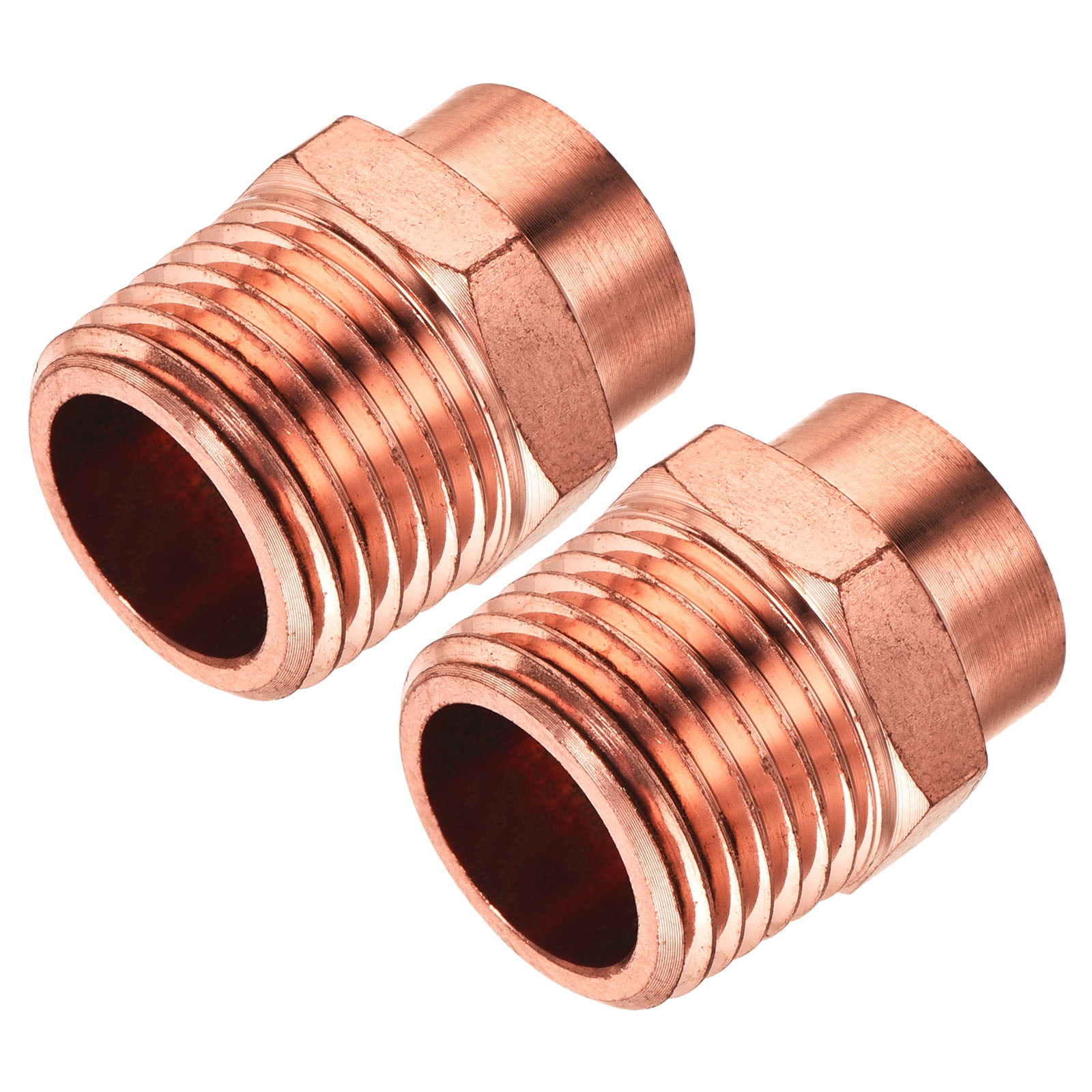 Uxcell 1/2PT x 15mm Outer Dia Copper Male Adapter for Pipe Connection ...