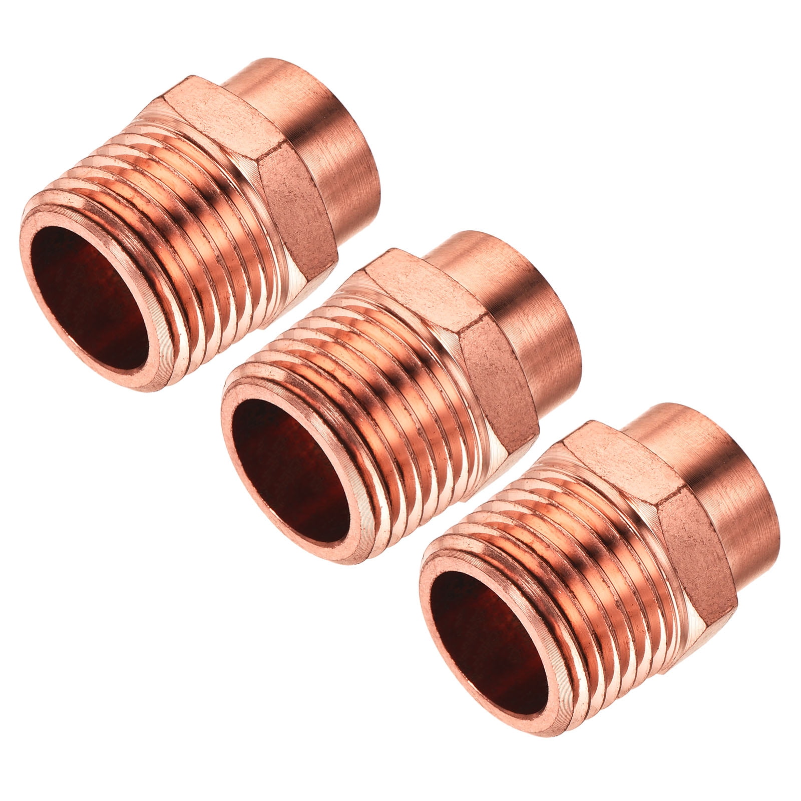 Uxcell 1/2PT x 15mm Outer Dia Copper Male Adapter for Pipe Connection ...