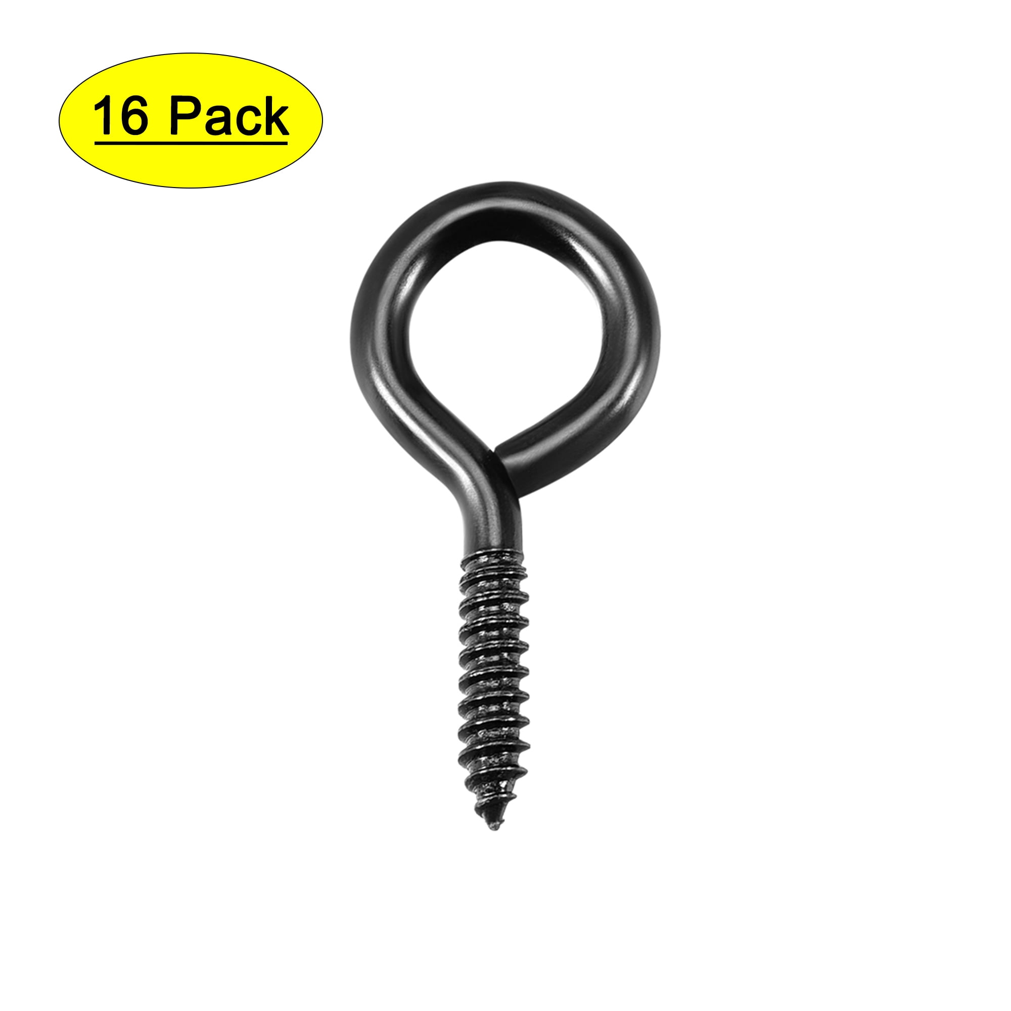 Uxcell 1.2inch Iron Screw Eye Hooks Self Tapping Screws Screw-in Hanger ...