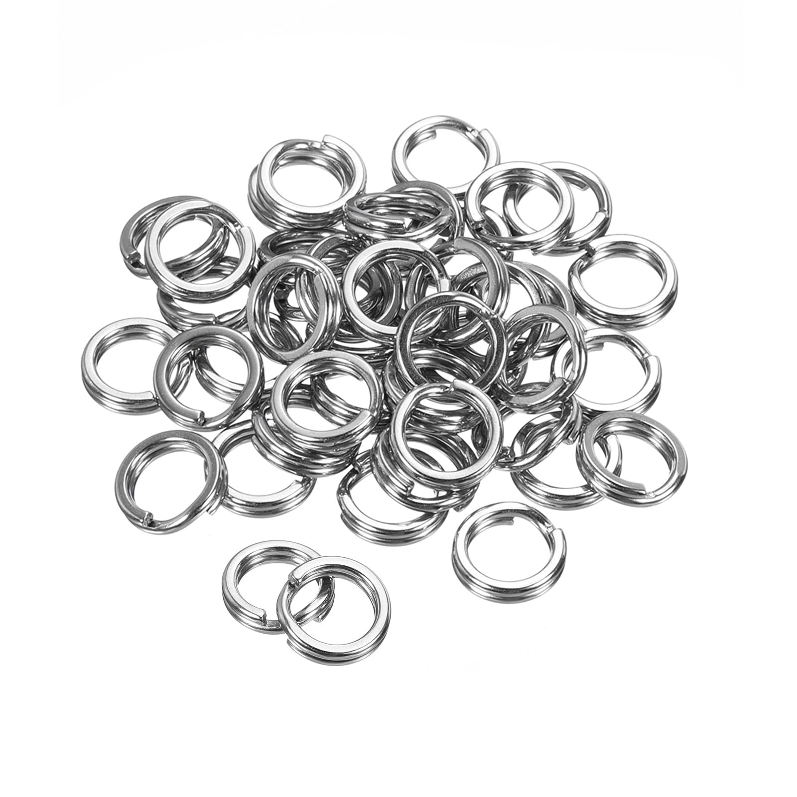 Uxcell 1.2mm x 9mm Fishing Split Rings, 100 Pack 304 Stainless Steel ...