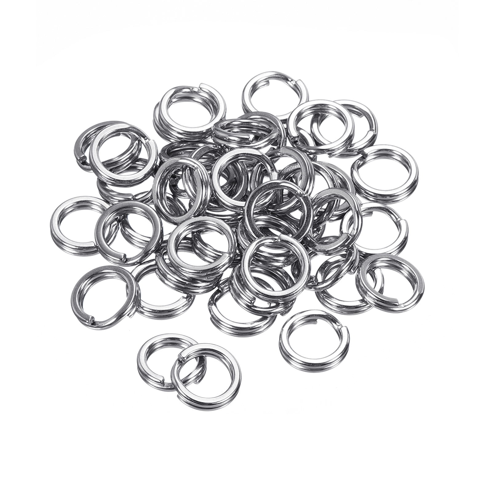 Uxcell 1.2mm x 9mm Fishing Split Rings, 50 Pack 304 Stainless Steel ...