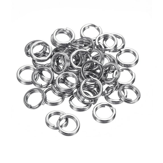 Uxcell 1.2mm x 9mm Fishing Split Rings, 50 Pack 304 Stainless Steel ...