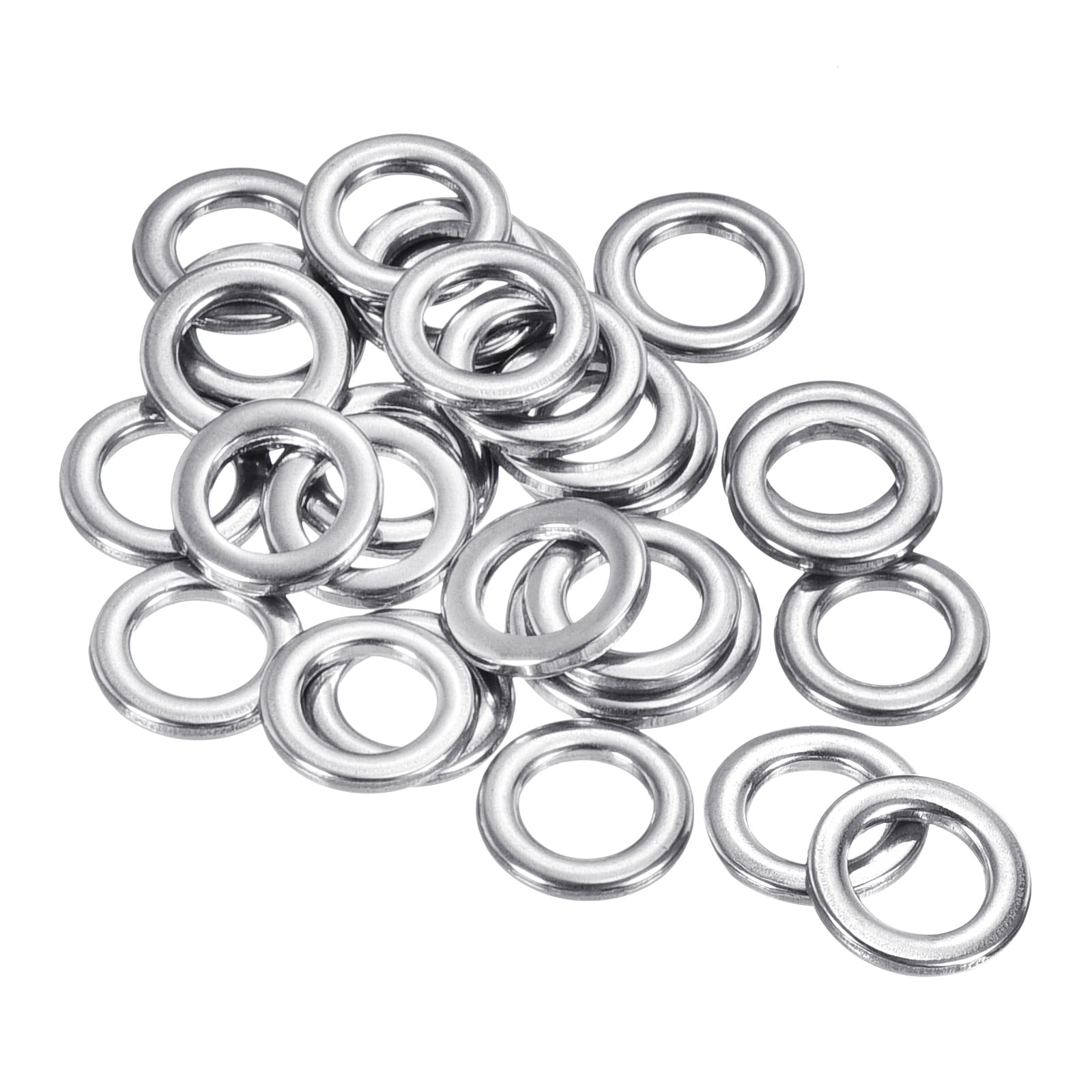 Uxcell 1.2x4x6.4mm Fishing Rings, 25 Pack 304 Stainless Steel Solid ...