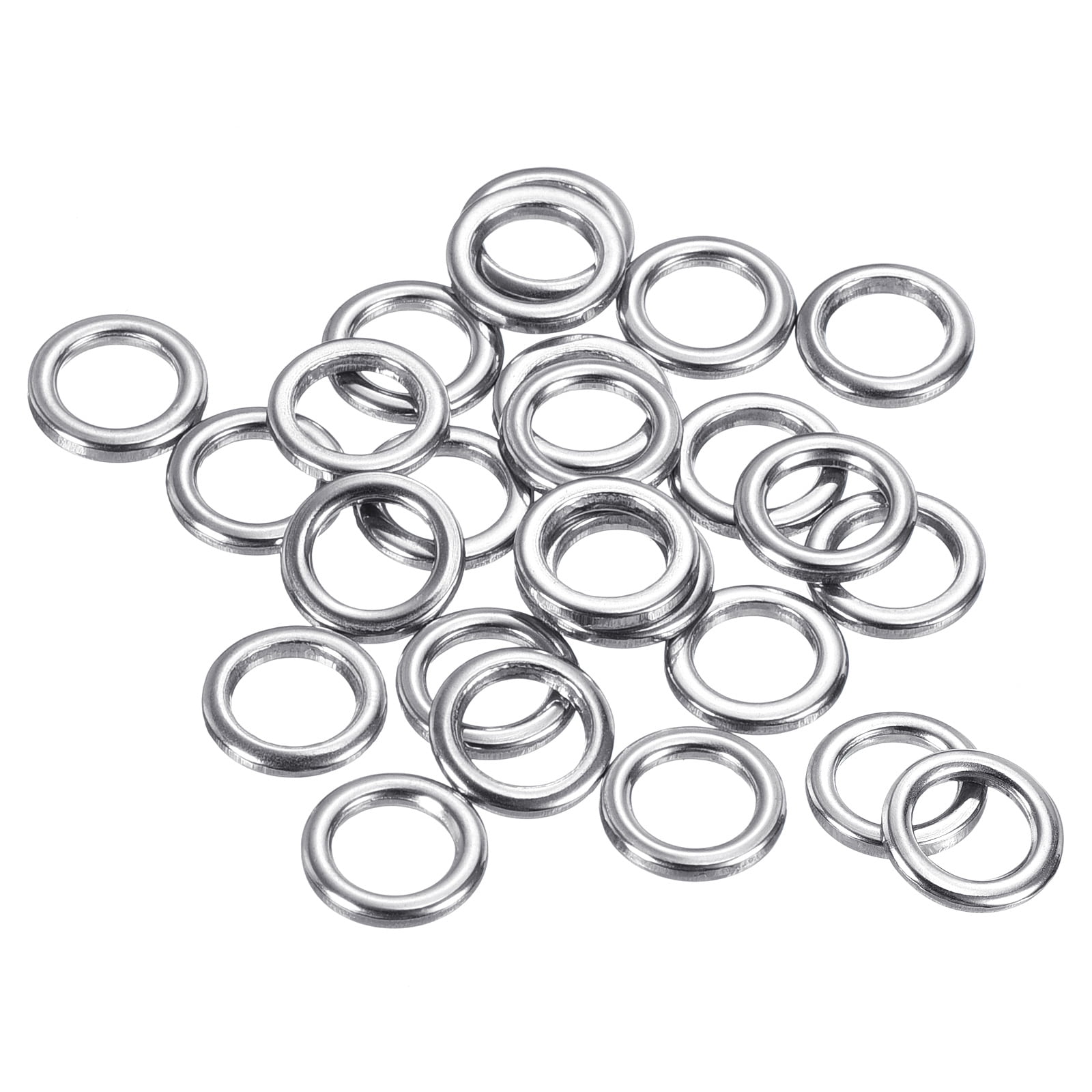 Uxcell 1.2x5x7.6mm Fishing Rings, 50 Pack 304 Stainless Steel Solid ...