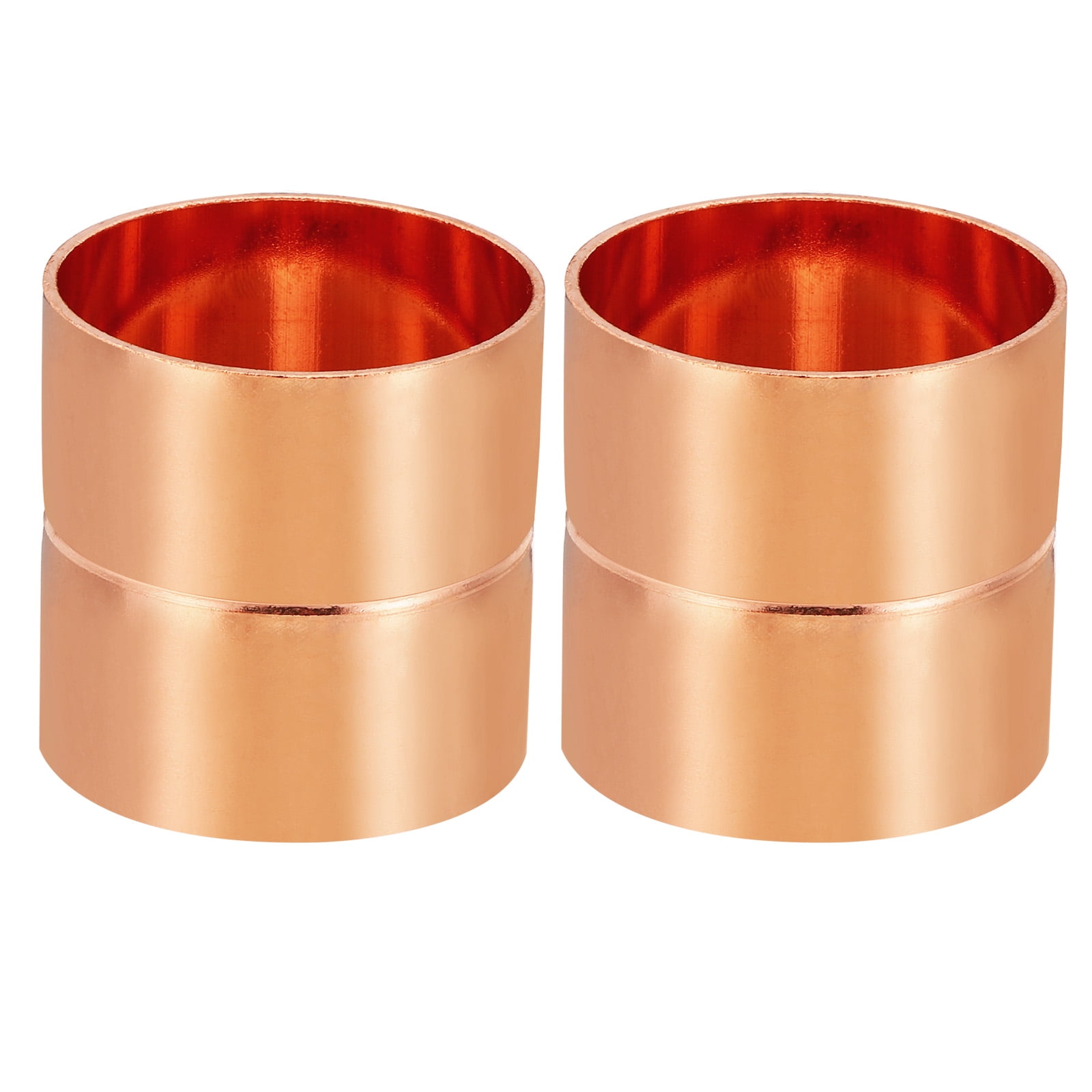 Uxcell 1-3/4 Inch ID Copper Coupling Fittings, 2 Pcs Rolled Tube Stop ...