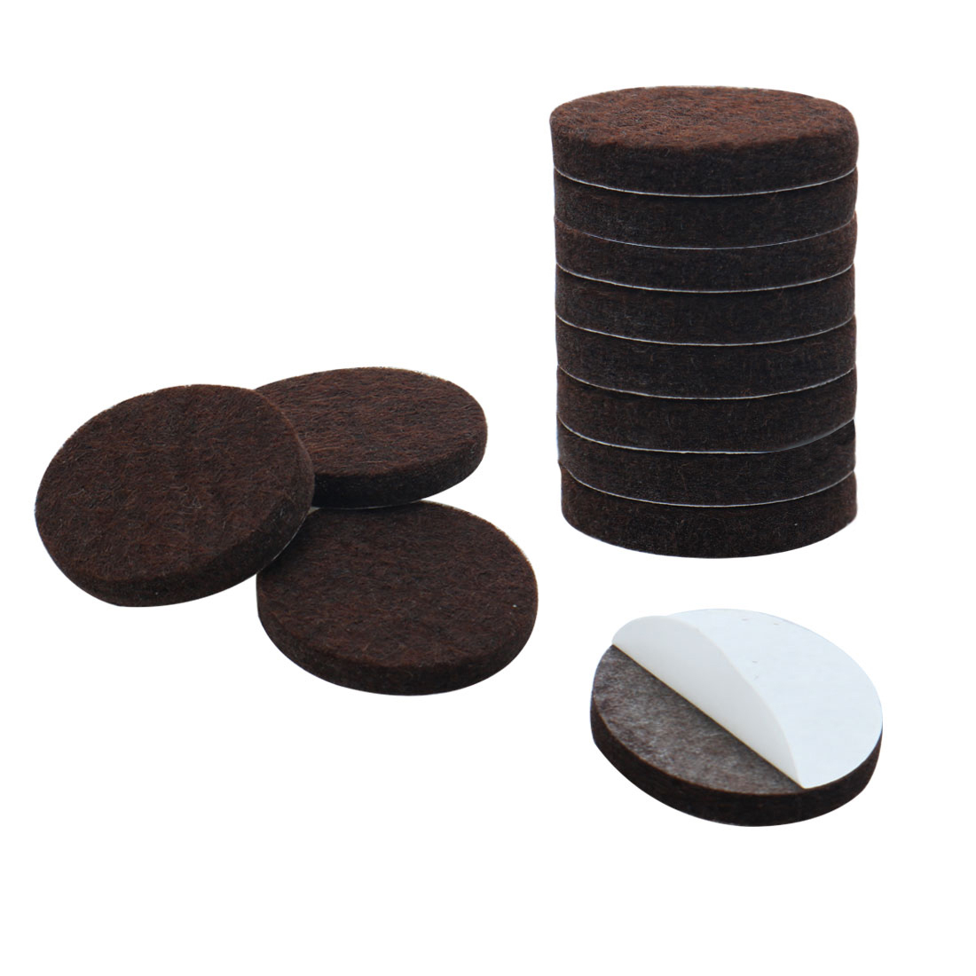 Uxcell 1 3/4" Self-stick Round Non-slip Felt Pads Floors Protect Brown ...