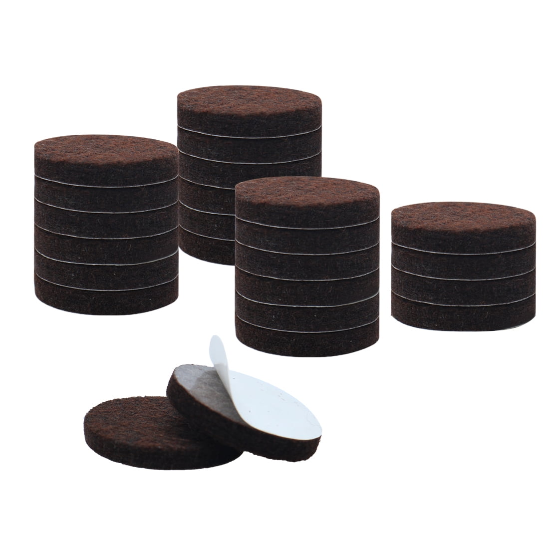 Uxcell 1 3/4" Self-stick Round Non-slip Felt Pads Floors Protect Brown ...