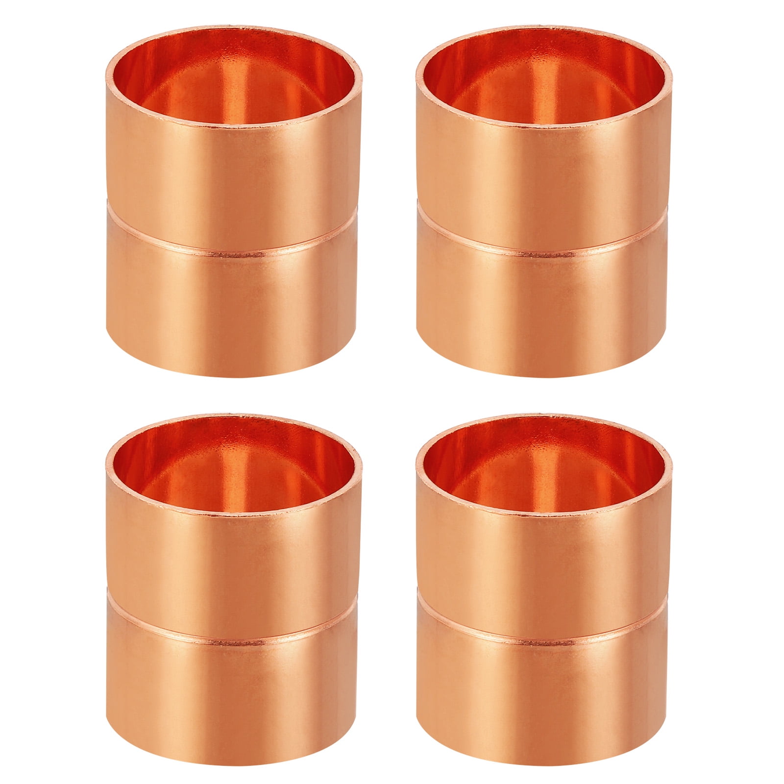 Uxcell 1-3/8 Inch ID Copper Coupling Fittings, 4 Pcs Rolled Tube Stop ...