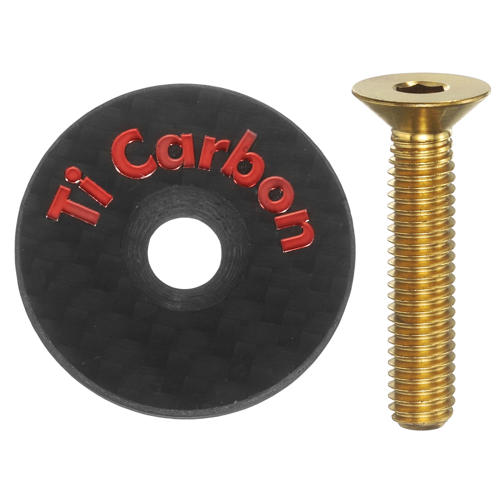 Uxcell 1 3/8 OD Bike Headset Stem Top Cap Carbon Fiber Cycling Headset ...