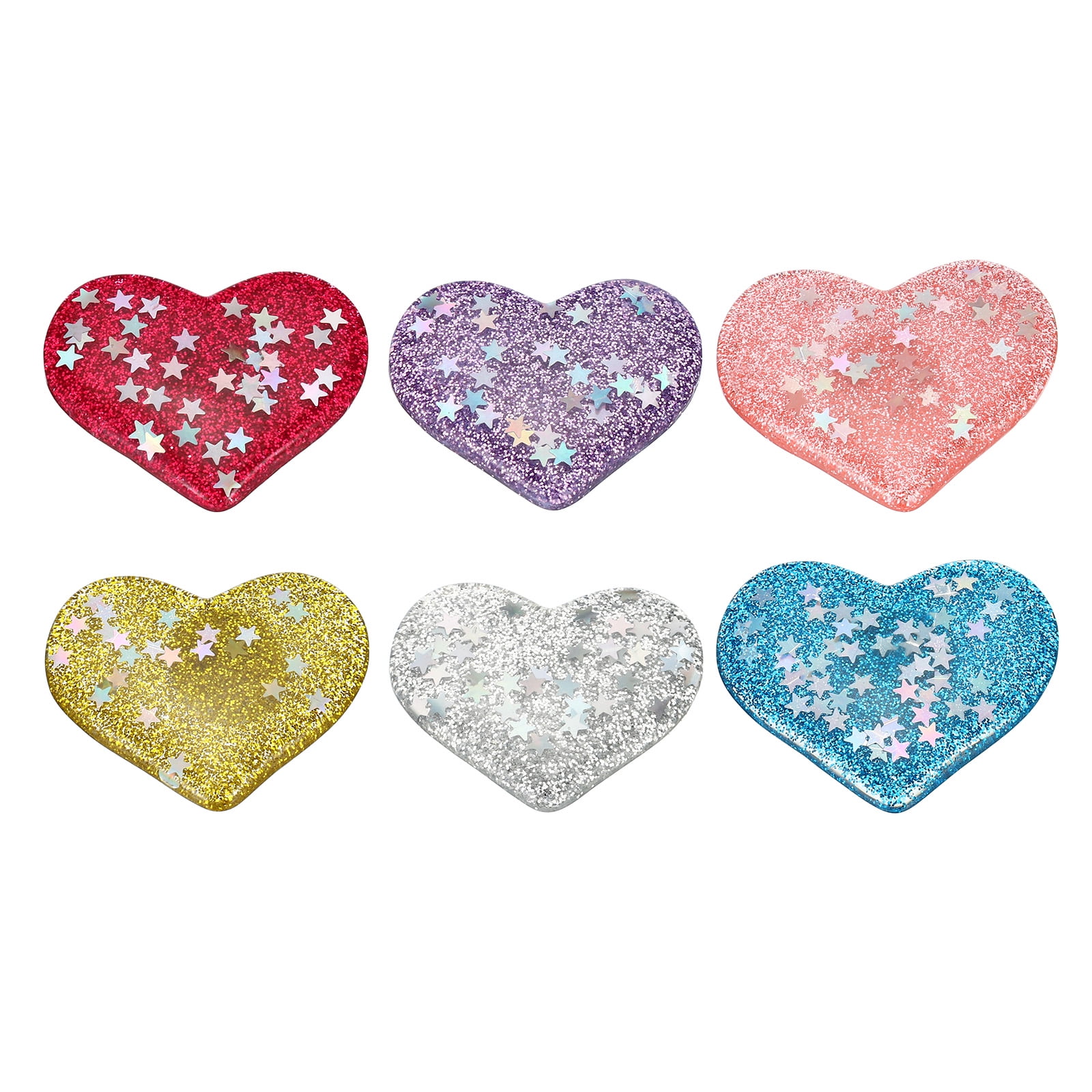 Uxcell 1.38" Diamond Painted Magnet Kit, 6 Pack Heart Shape Diamond ...