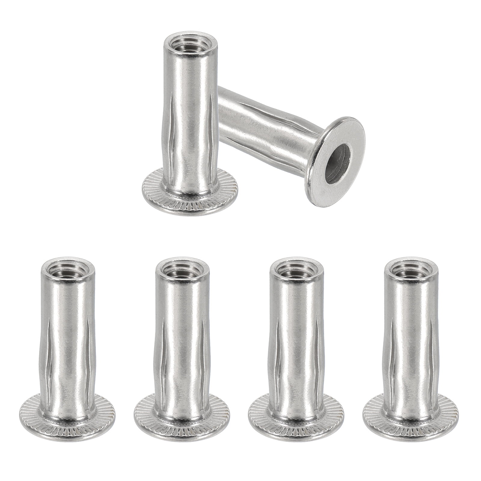Uxcell 1/4-20 Multi-Grip Rivet Nuts Pre-Bulbed Shank Flat Head Threaded ...