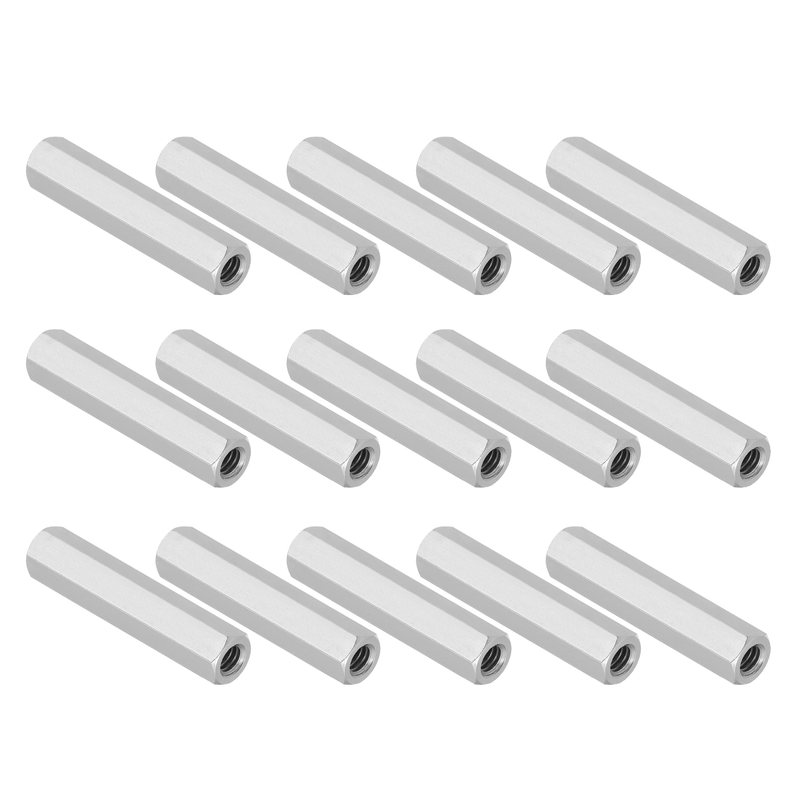 Uxcell 1/4"-20 UNC 304 Stainless Steel Hex Coupling Nuts, 15Pcs 2 ...