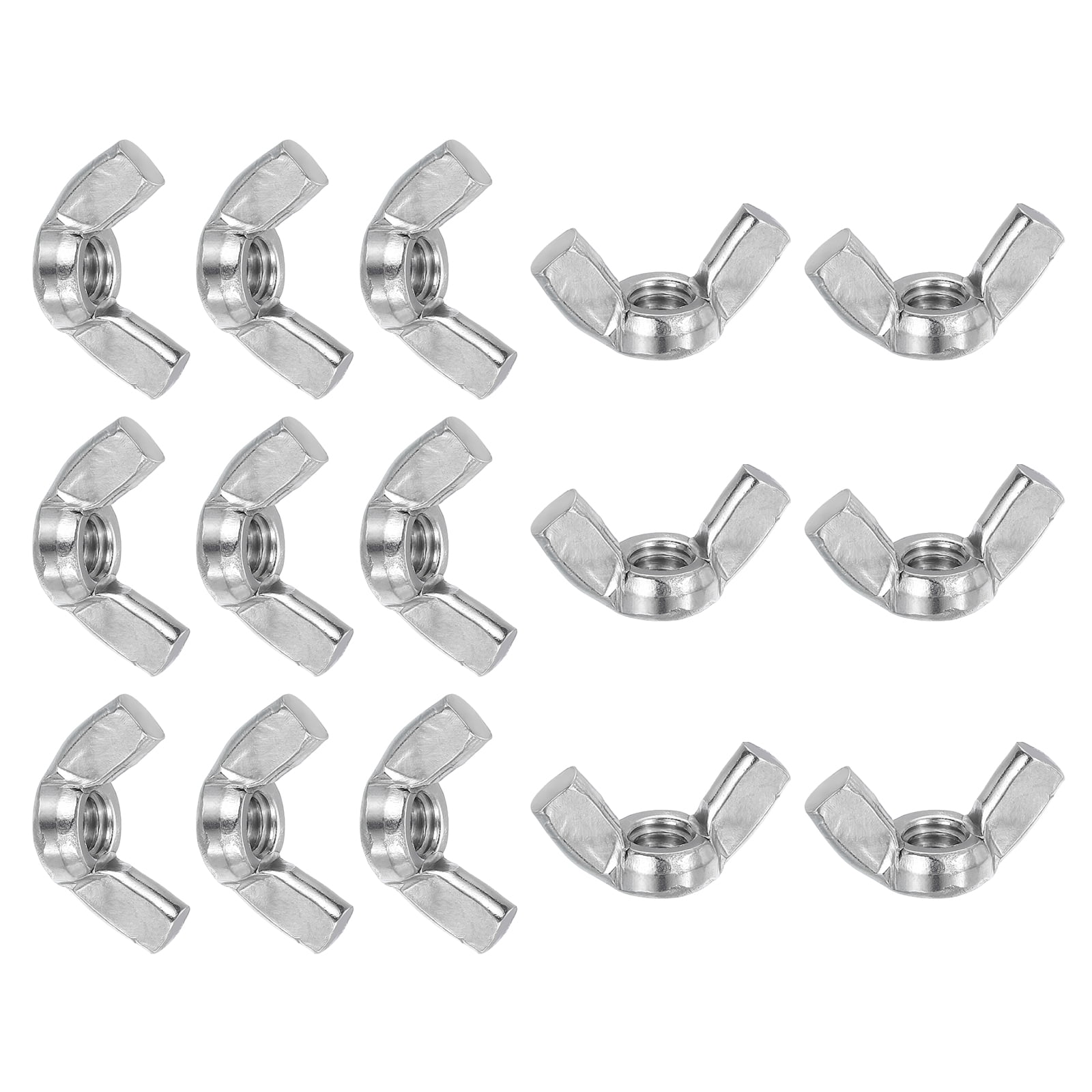 Uxcell 1/4"-20 Wing Nuts, 15Pcs 304 Stainless Steel Fasteners Parts ...