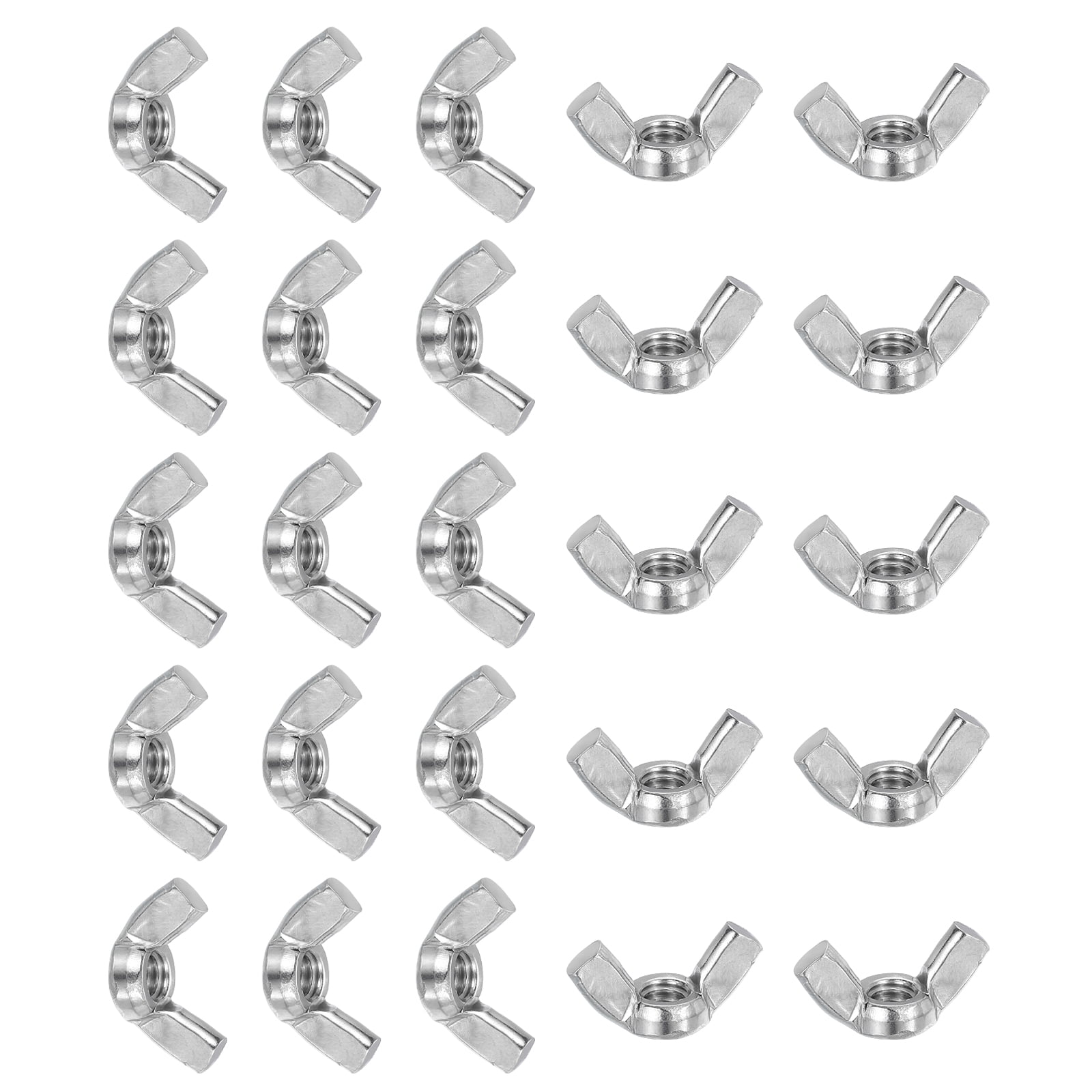 Uxcell 1/4"-20 Wing Nuts, 25Pcs 304 Stainless Steel Fasteners Parts ...