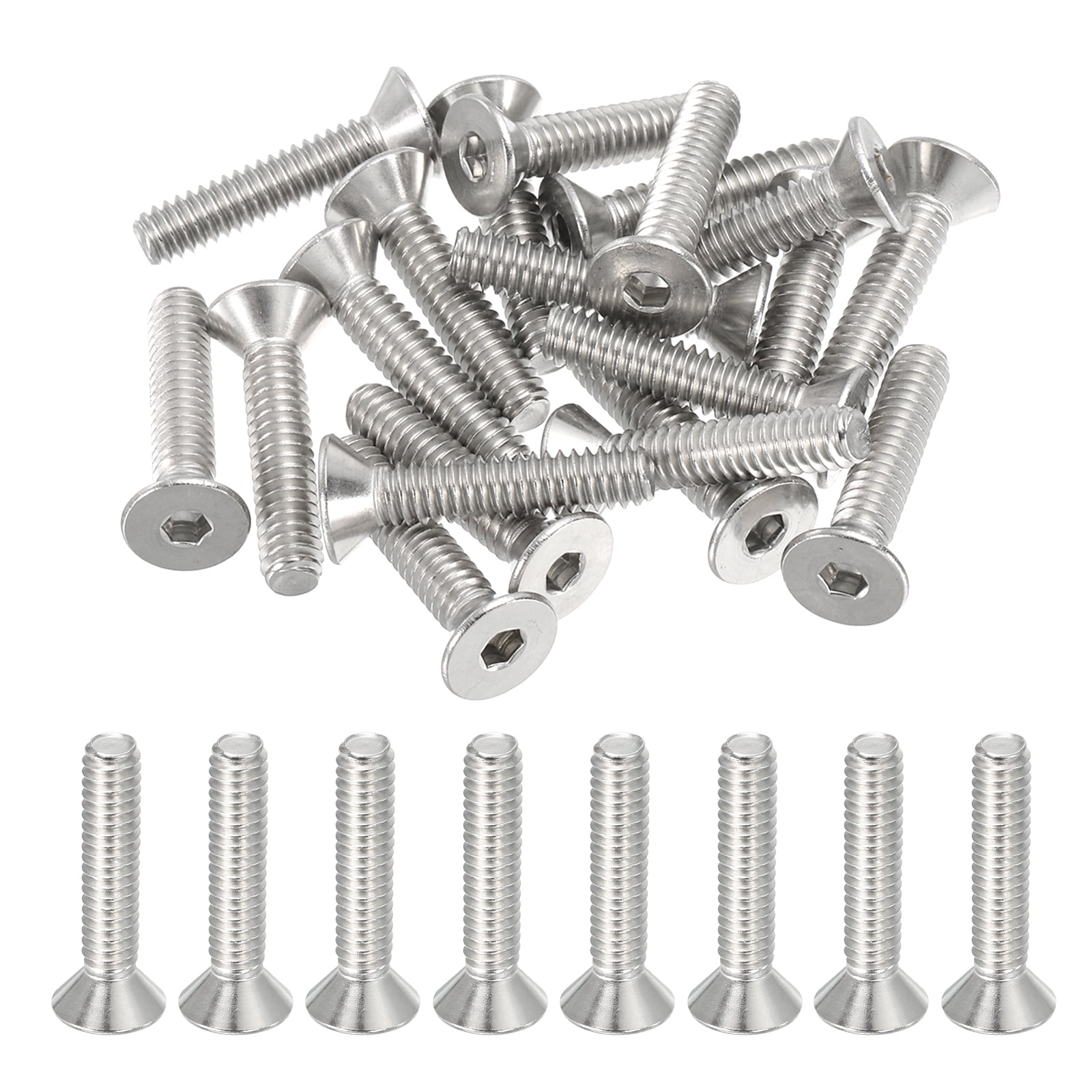 Uxcell 1/4-20 x 1-1/4" Flat Countersunk Head Socket Cap Countersunk ...