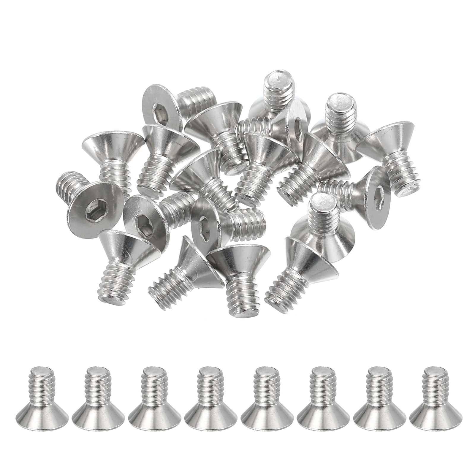 Uxcell 1/4-20 x 1/2" Flat Countersunk Head Socket Cap Countersunk Bolt ...