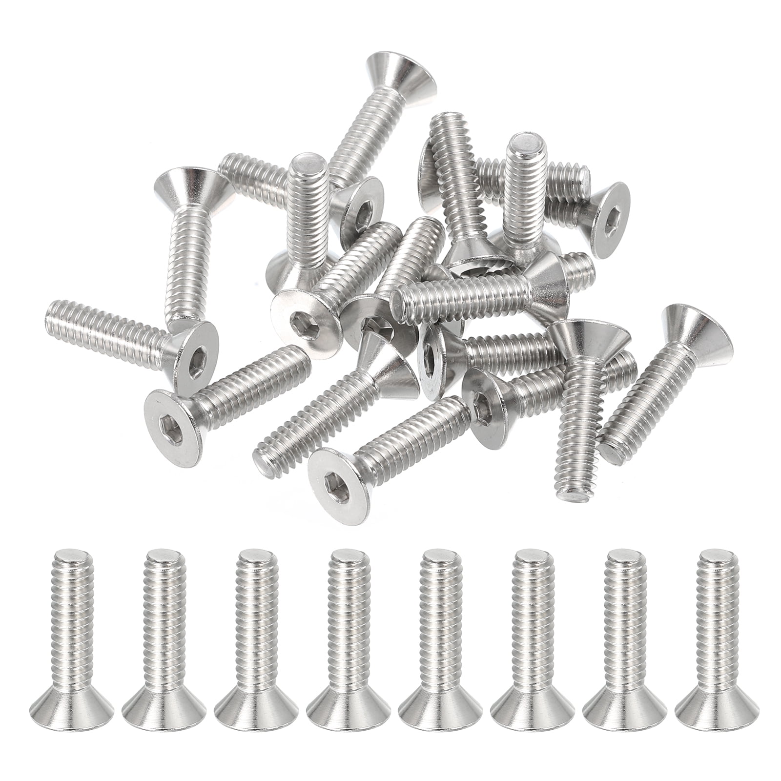 Uxcell 1/4-20 x 1" Flat Countersunk Head Socket Cap Countersunk Bolt ...